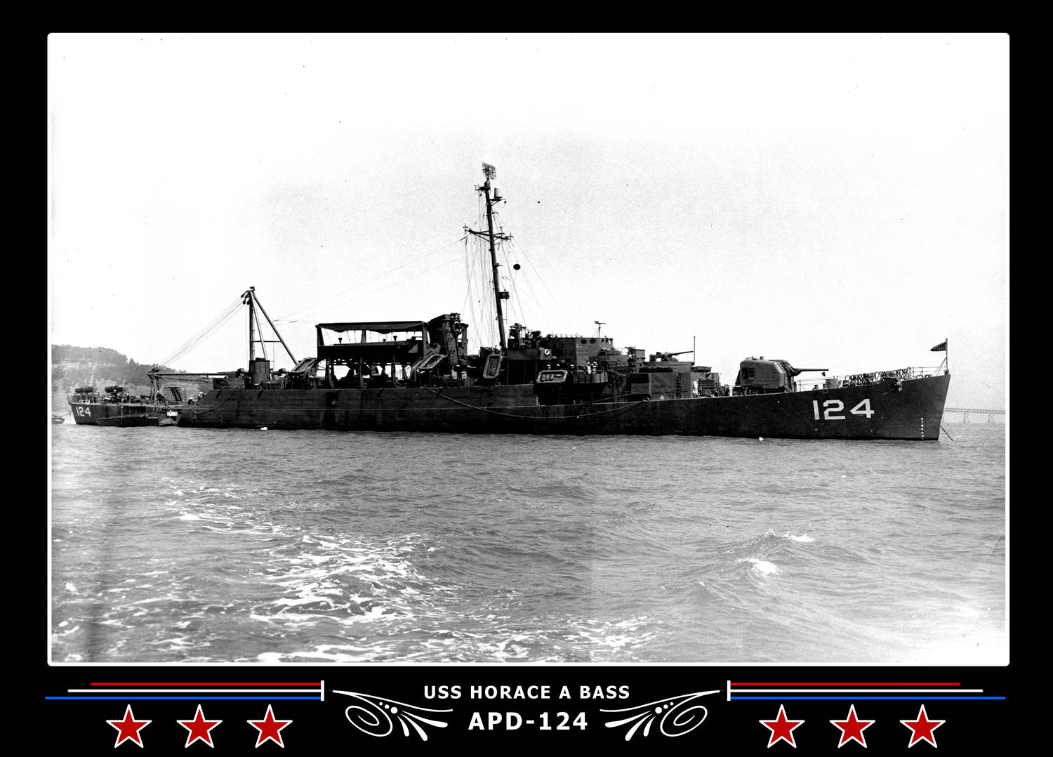 USS Horace A Bass APD124 Canvas Photo Print – Navy Emporium