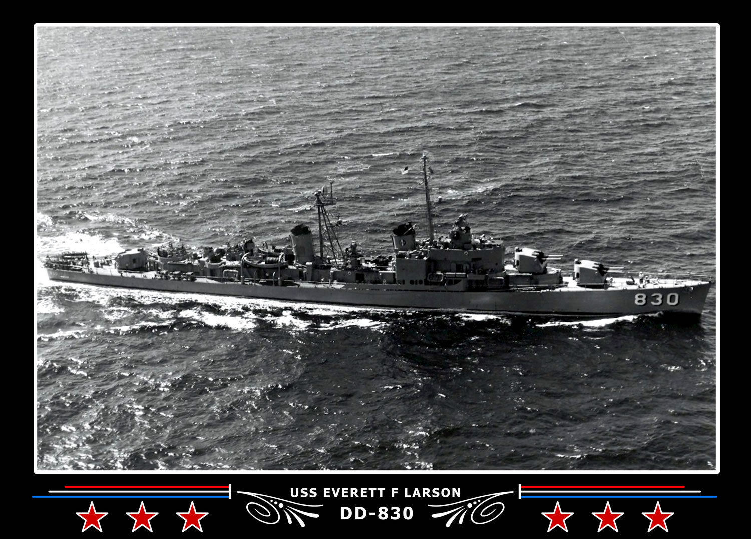 USS Everett F Larson DD-830 Canvas Photo Print – Navy Emporium