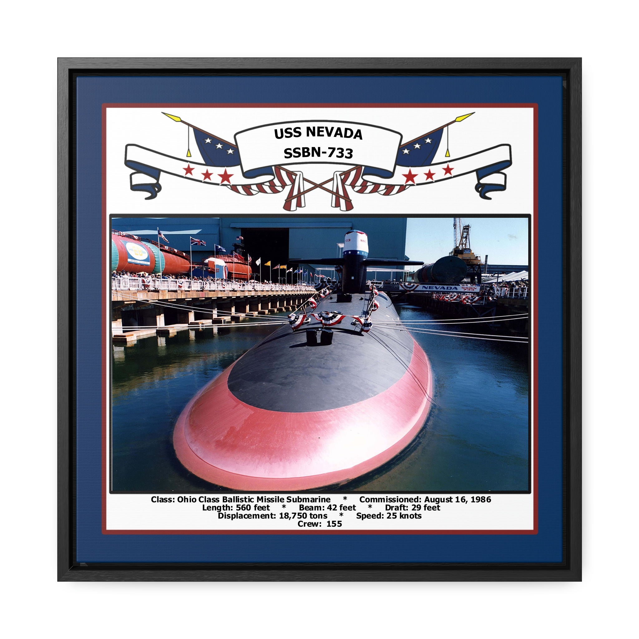 USS Nevada SSBN-733 Navy Floating Frame Photo – Navy Emporium