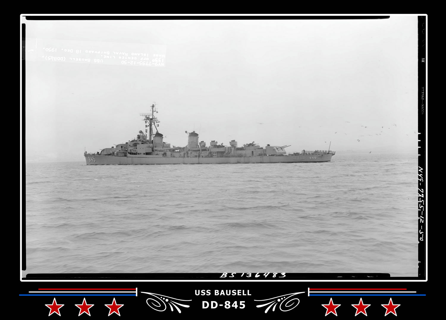 USS Bausell DD-845 Canvas Photo Print – Navy Emporium