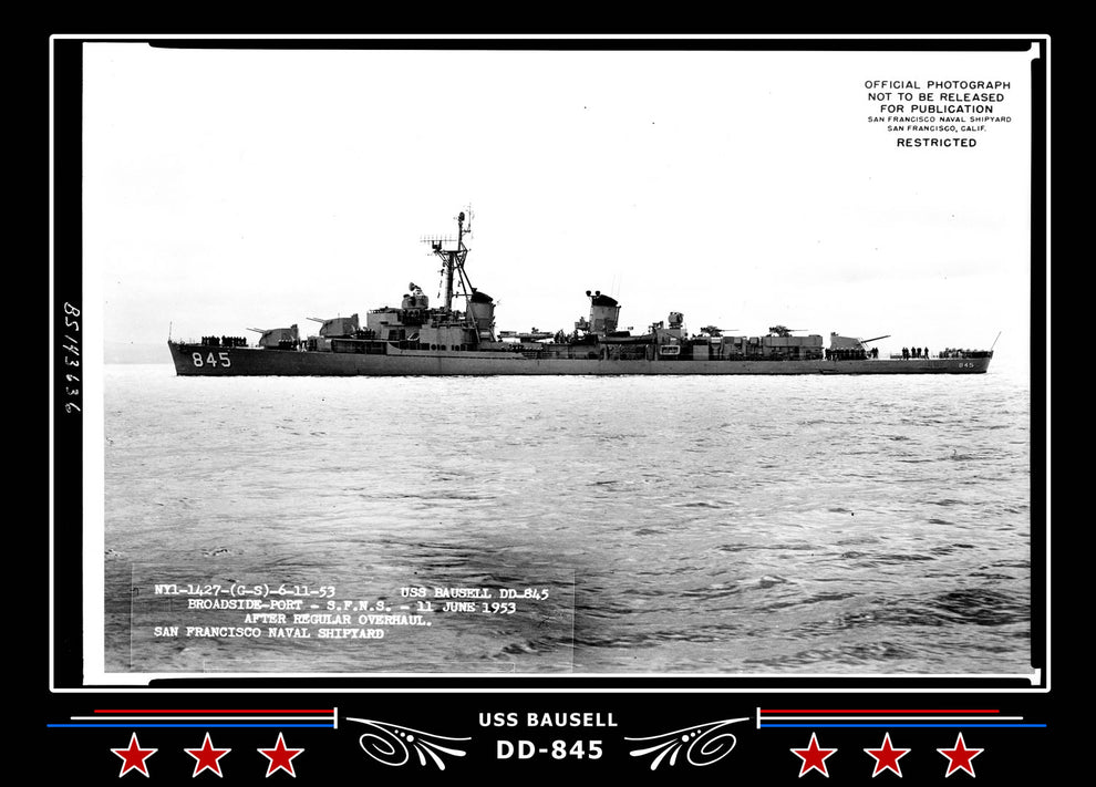 USS Bausell DD-845 Canvas Photo Print – Navy Emporium