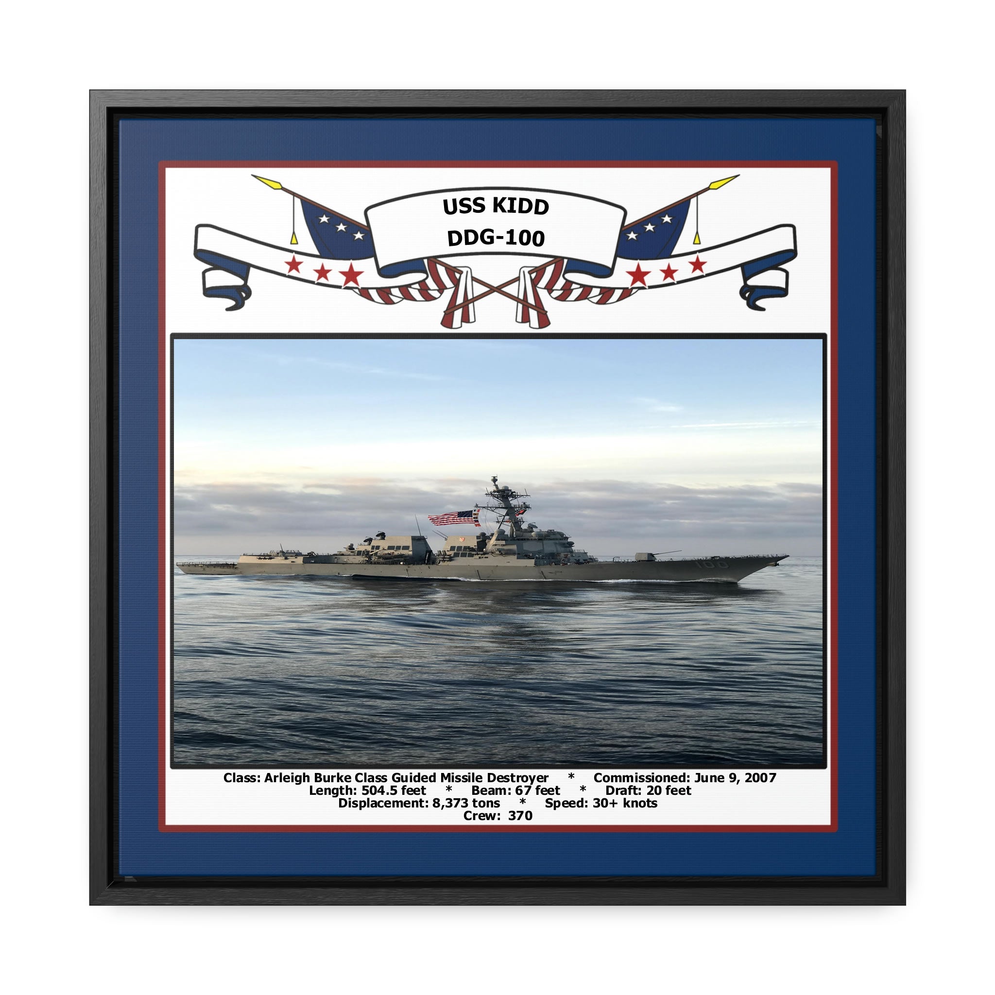 USS Kidd DDG-100 Navy Floating Frame Photo – Navy Emporium