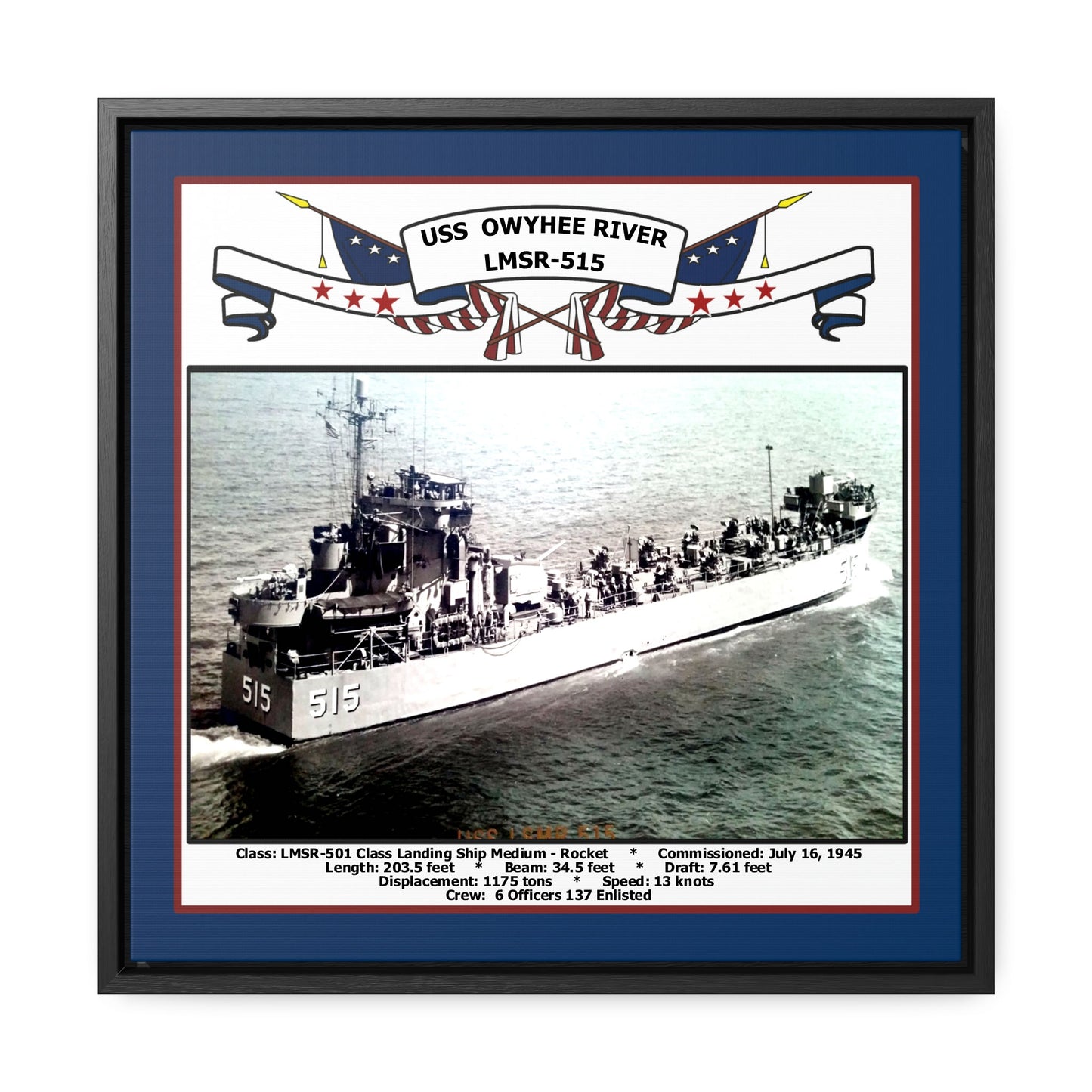 USS Owyhee River LMSR-515 Navy Floating Frame Photo – Navy Emporium