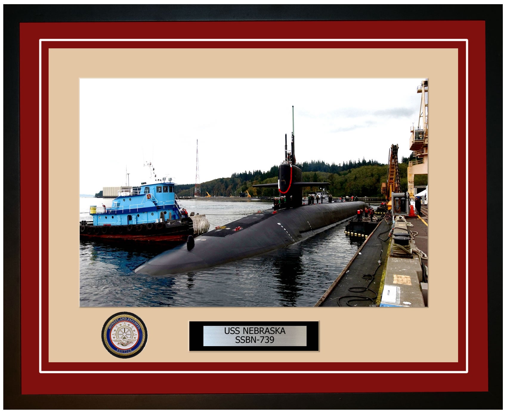 USS Nebraska SSBN-739 Framed Navy Ship Photo Burgundy – Navy Emporium