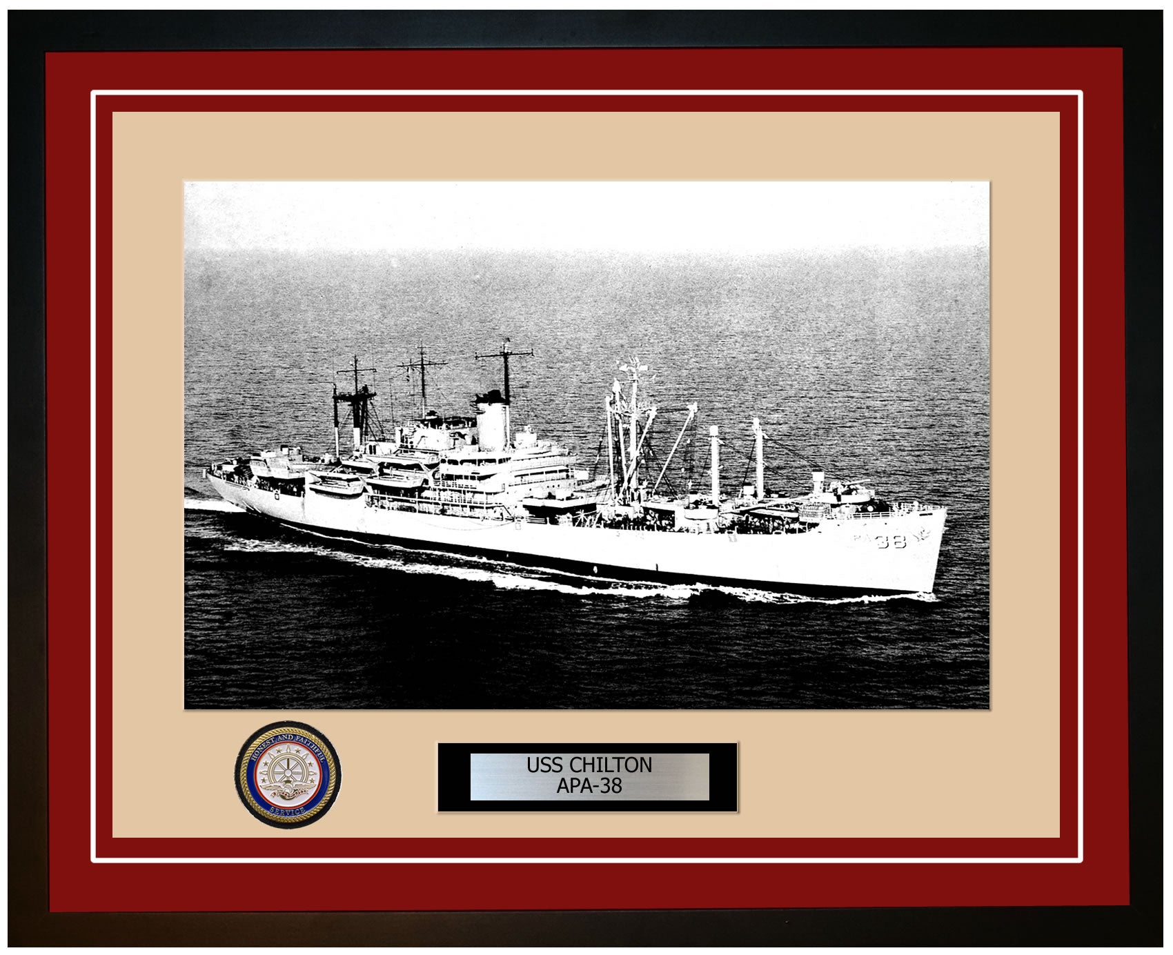 USS Chilton APA-38 Framed Navy Ship Photo Burgundy – Navy Emporium
