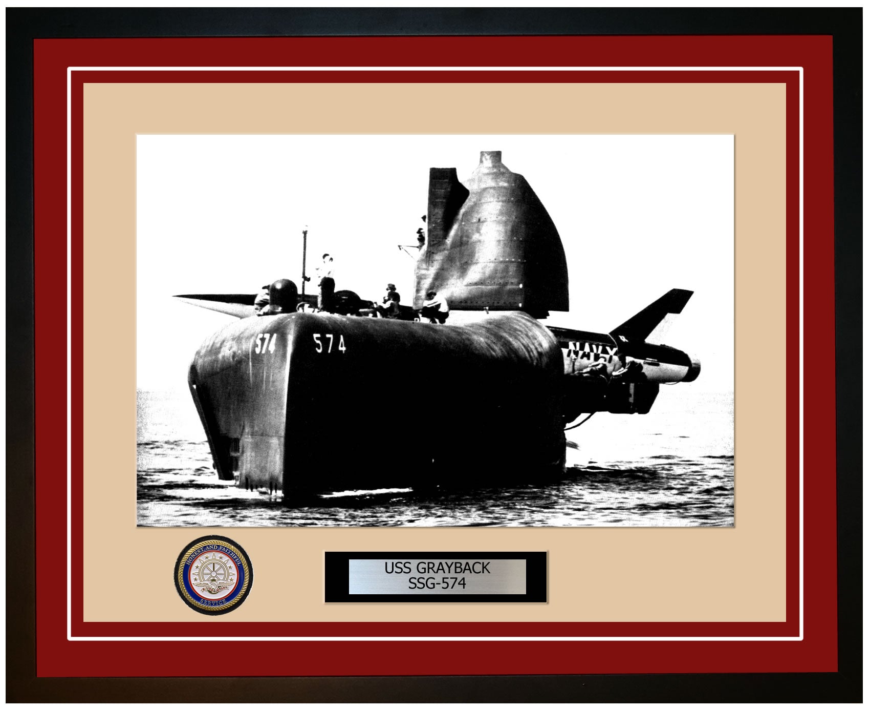 USS Grayback SSG-574 Framed Navy Ship Photo Burgundy – Navy Emporium