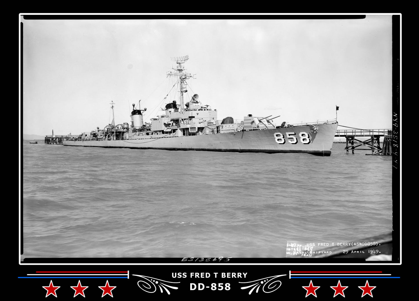 USS Fred T Berry DD-858 Canvas Photo Print – Navy Emporium