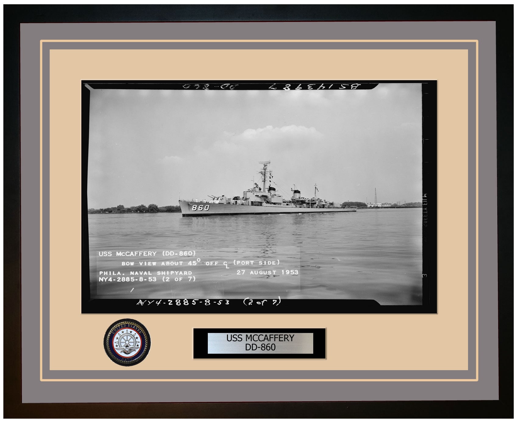 USS MCCAFFERY DD-860 Framed Navy Ship Photo Burgundy – Navy Emporium
