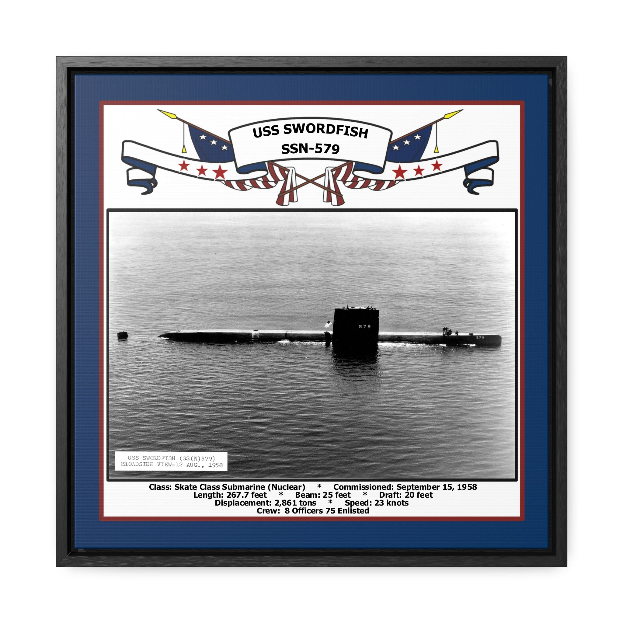 USS Swordfish SSN-579 Navy Floating Frame Photo – Navy Emporium
