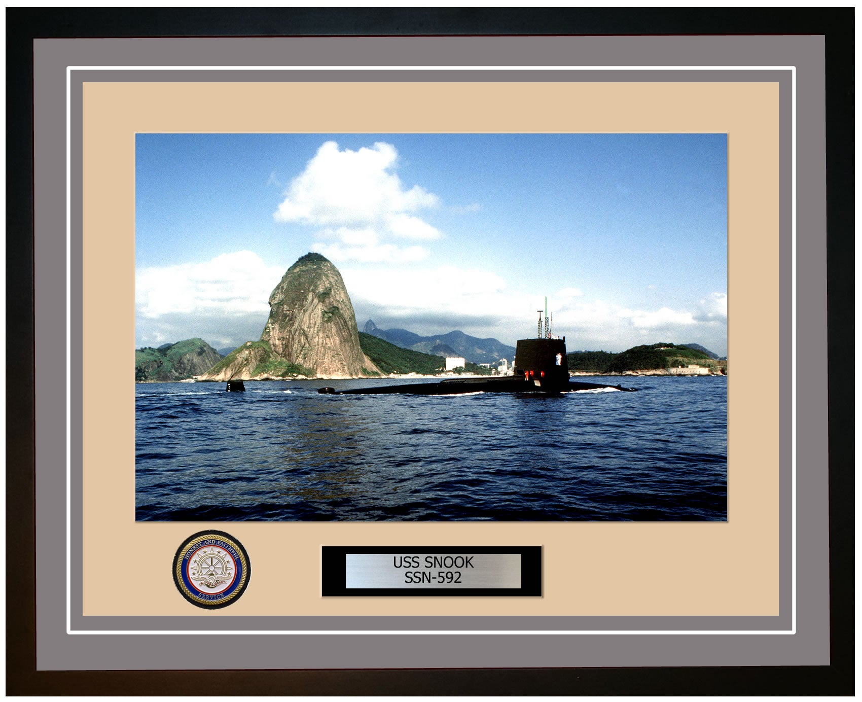 USS Snook SSN-592 Framed Navy Ship Photo Burgundy – Navy Emporium