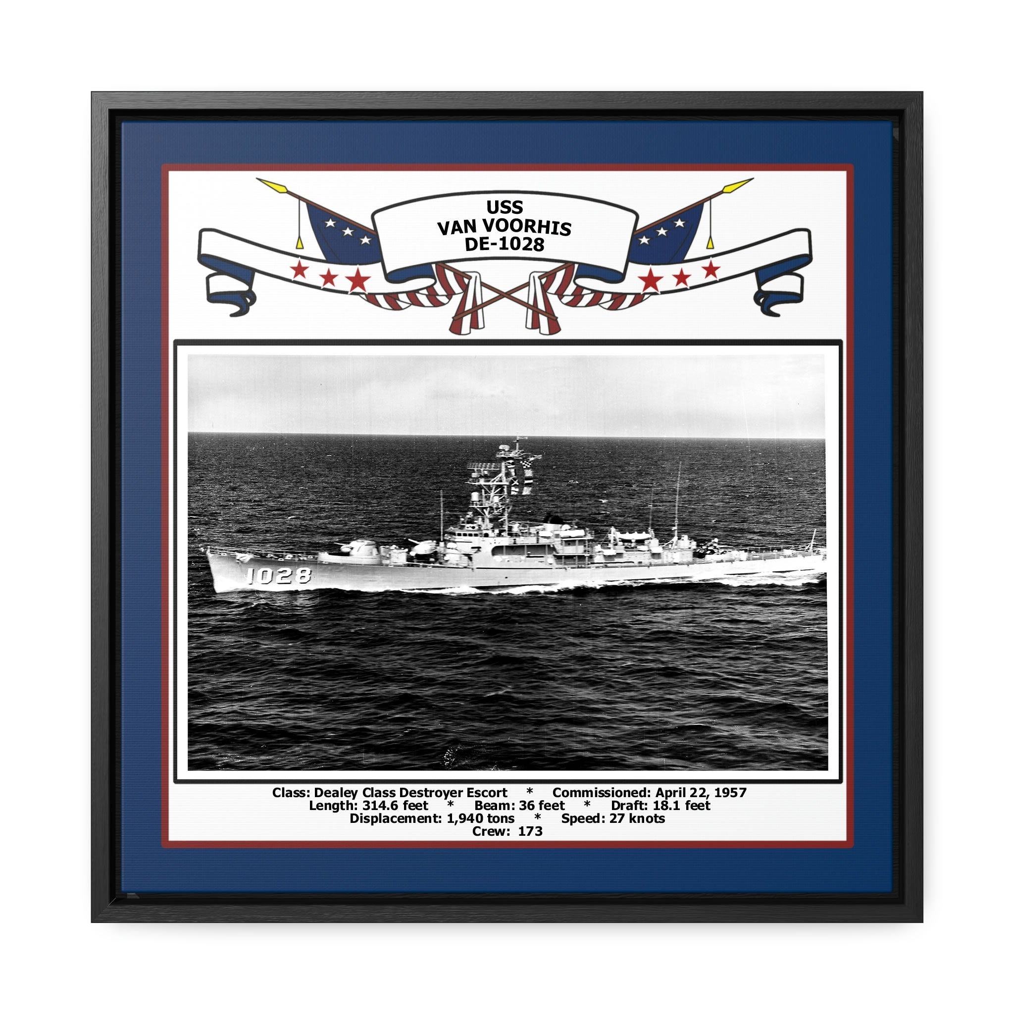 USS Van Voorhis DE-1028 Navy Floating Frame Photo – Navy Emporium