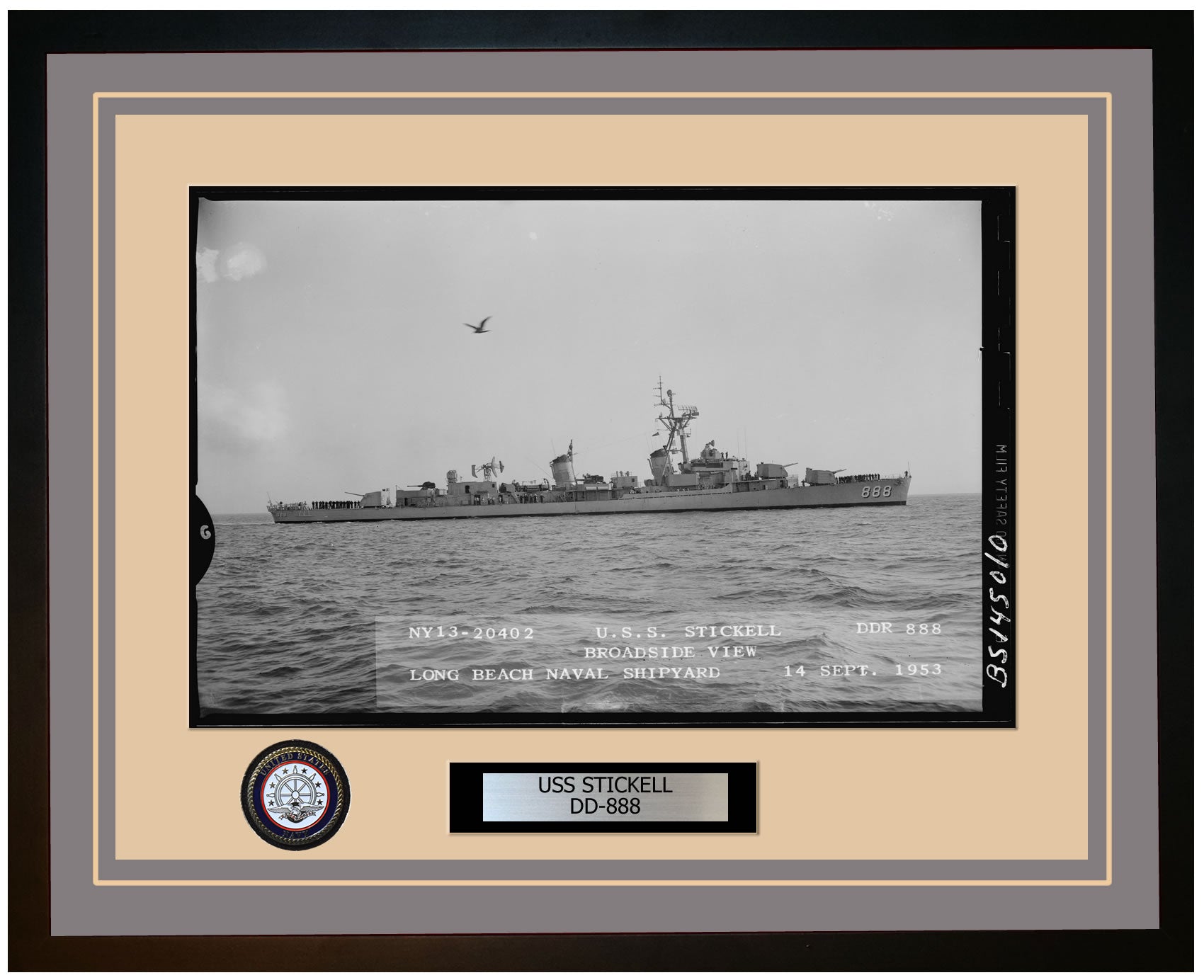 USS STICKELL DD-888 Framed Navy Ship Photo Burgundy – Navy Emporium