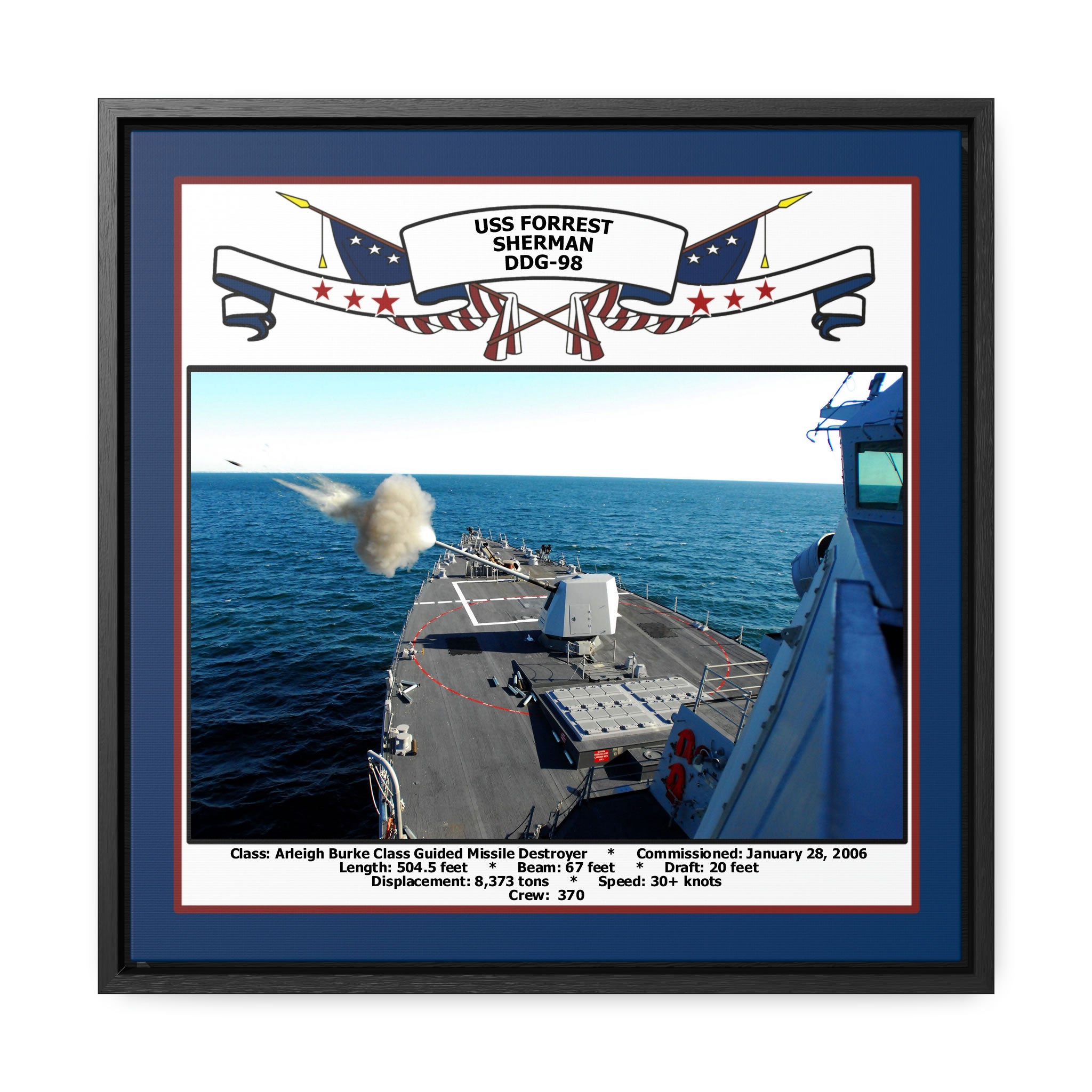 USS Forrest Sherman DDG-98 Navy Floating Frame Photo – Navy Emporium