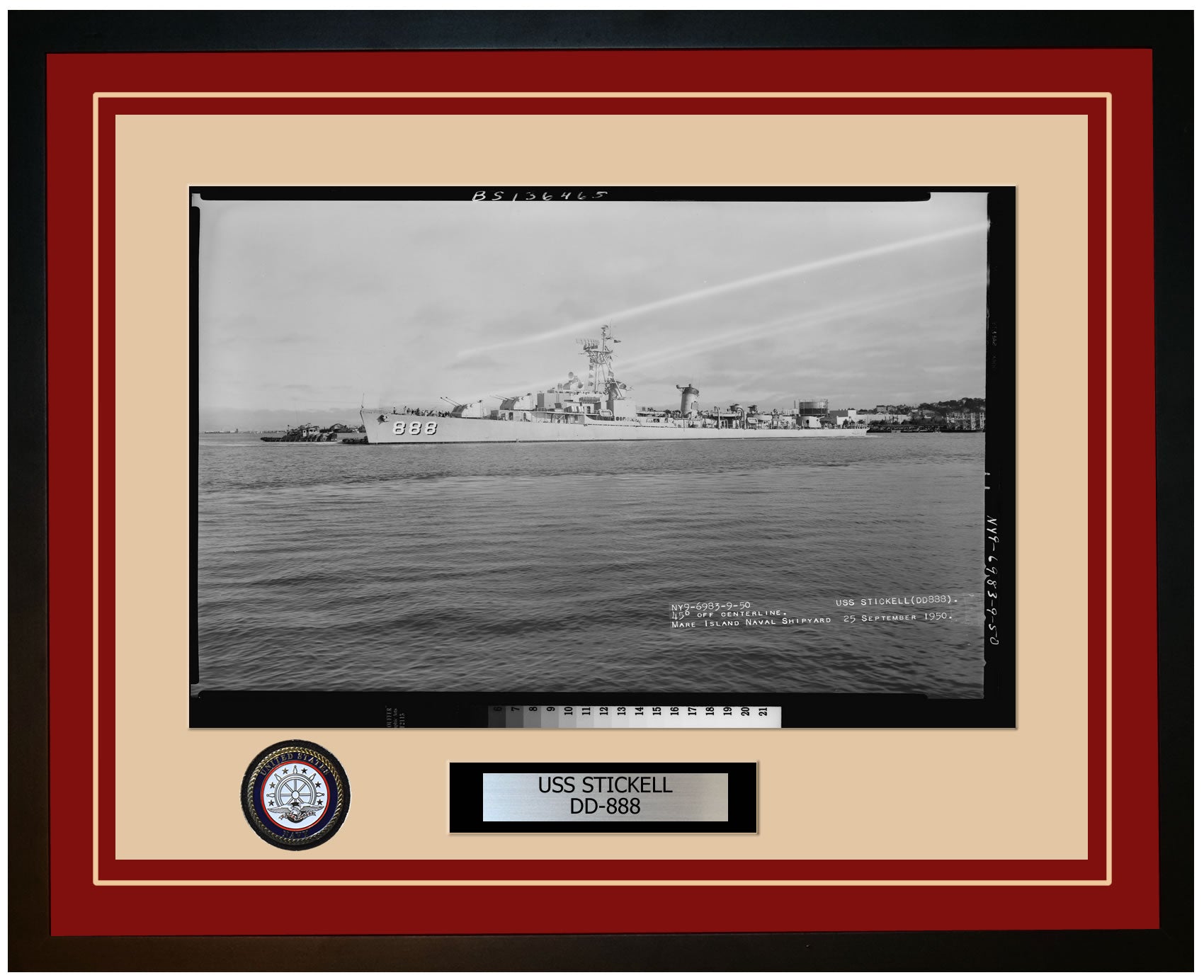 USS STICKELL DD-888 Framed Navy Ship Photo Burgundy – Navy Emporium