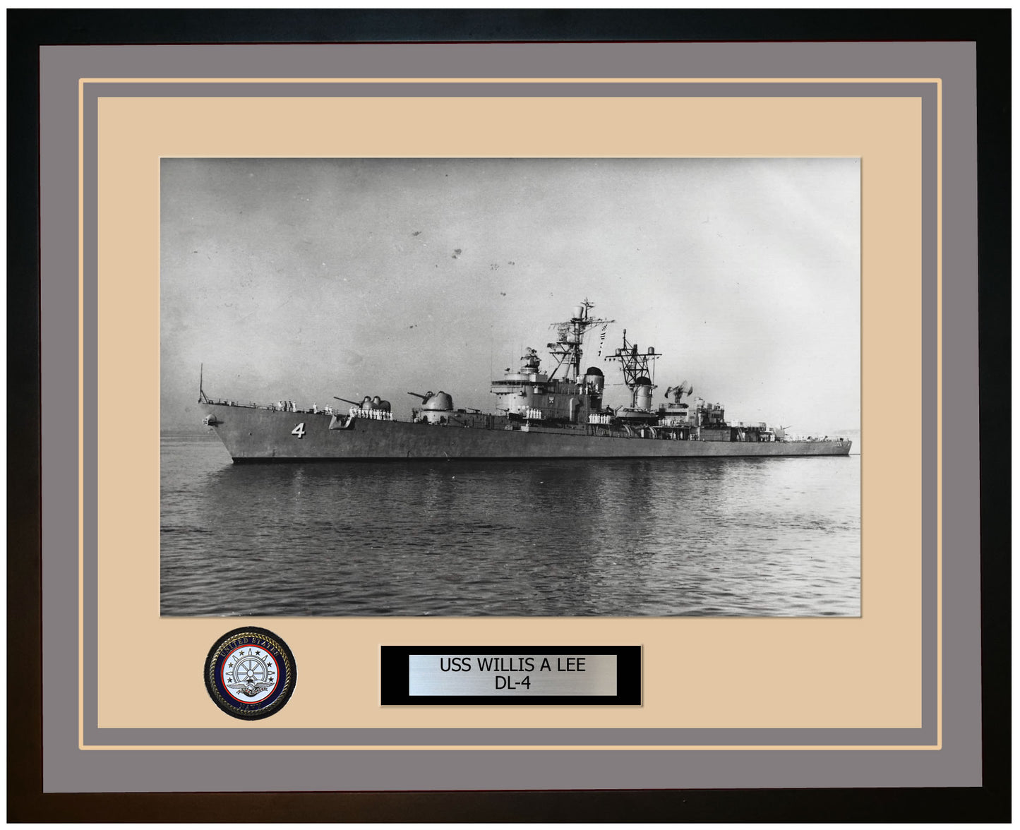 USS WILLIS A LEE DL-4 Framed Navy Ship Photo Burgundy – Navy Emporium