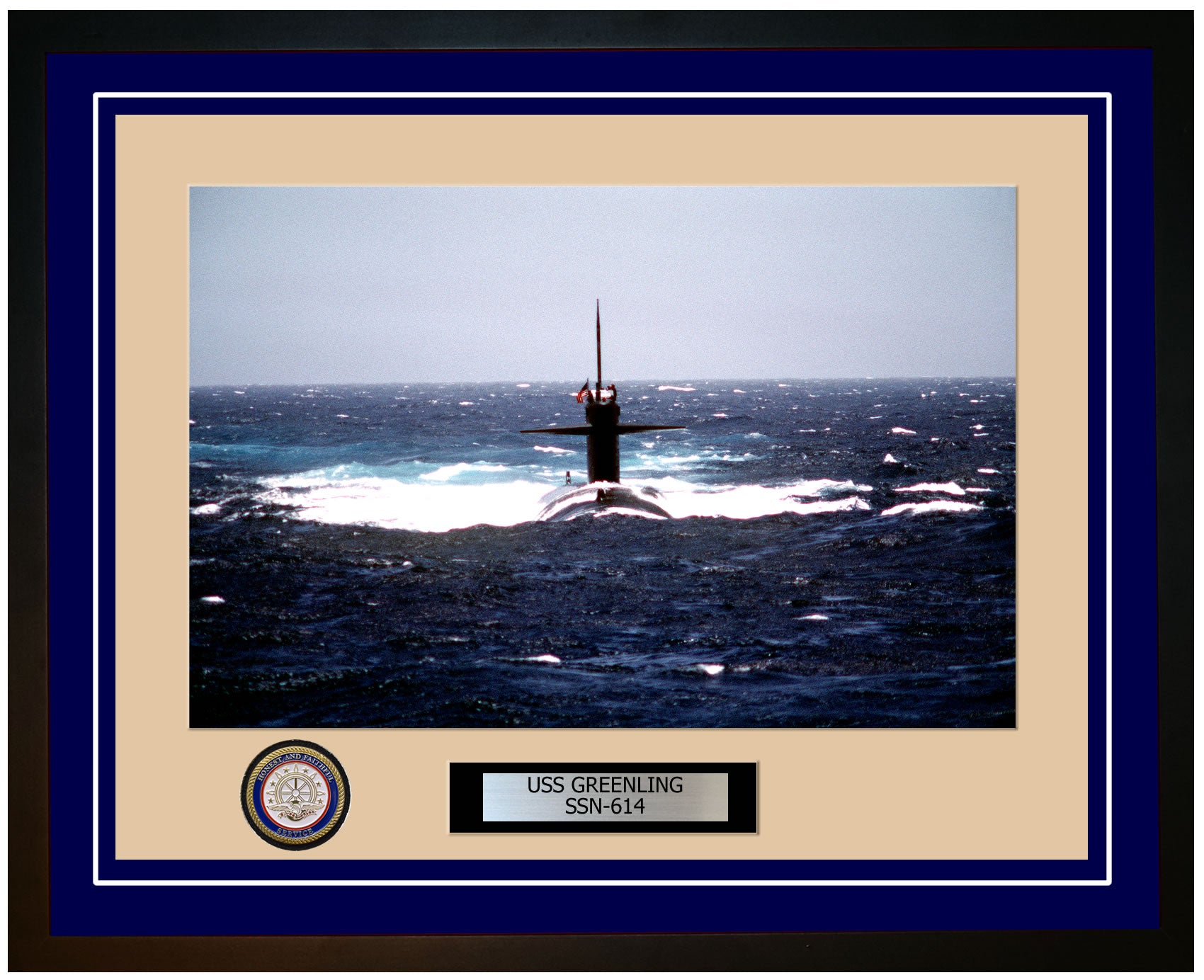 USS Greenling SSN-614 Framed Navy Ship Photo Burgundy – Navy Emporium