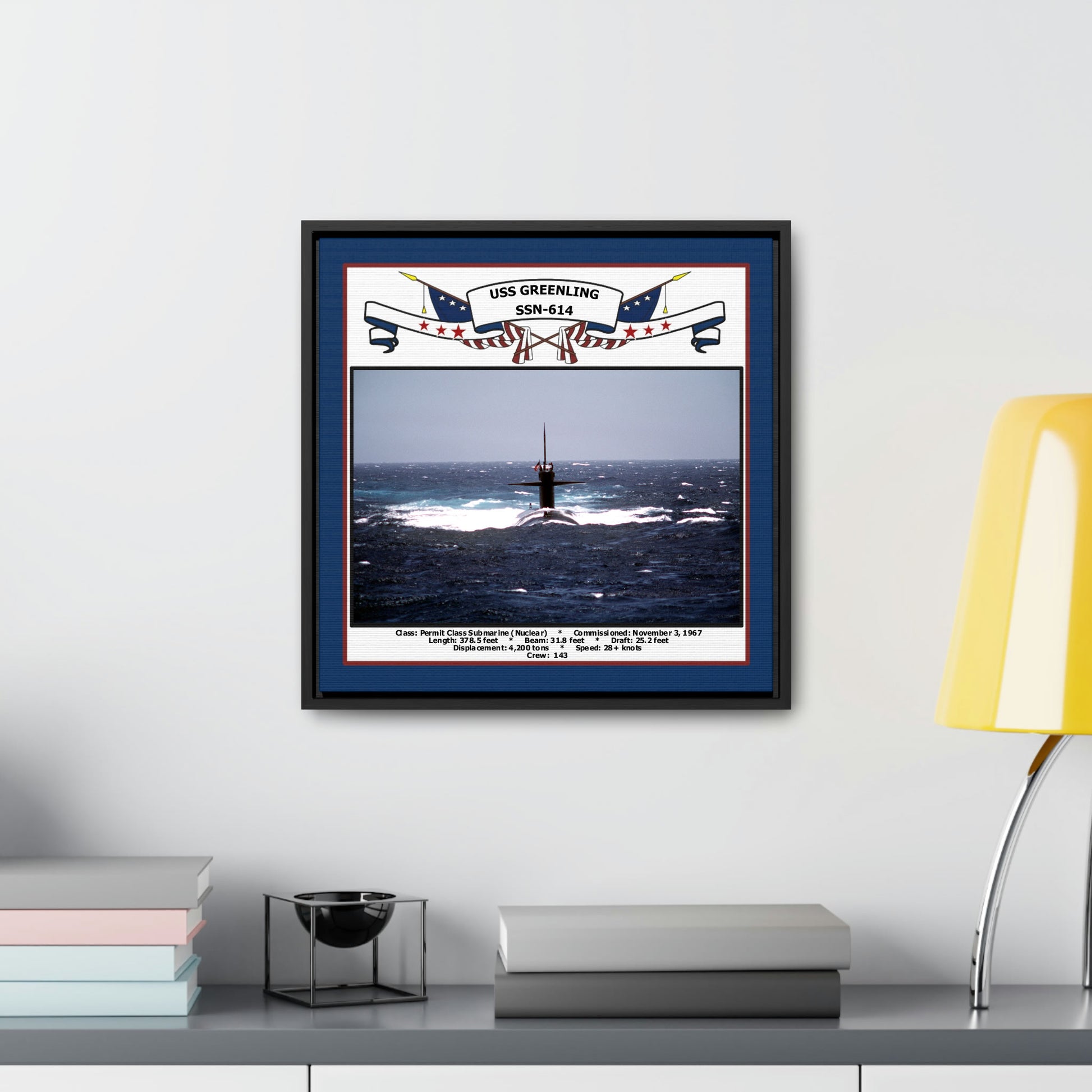 USS Greenling SSN-614 Navy Floating Frame Photo – Navy Emporium