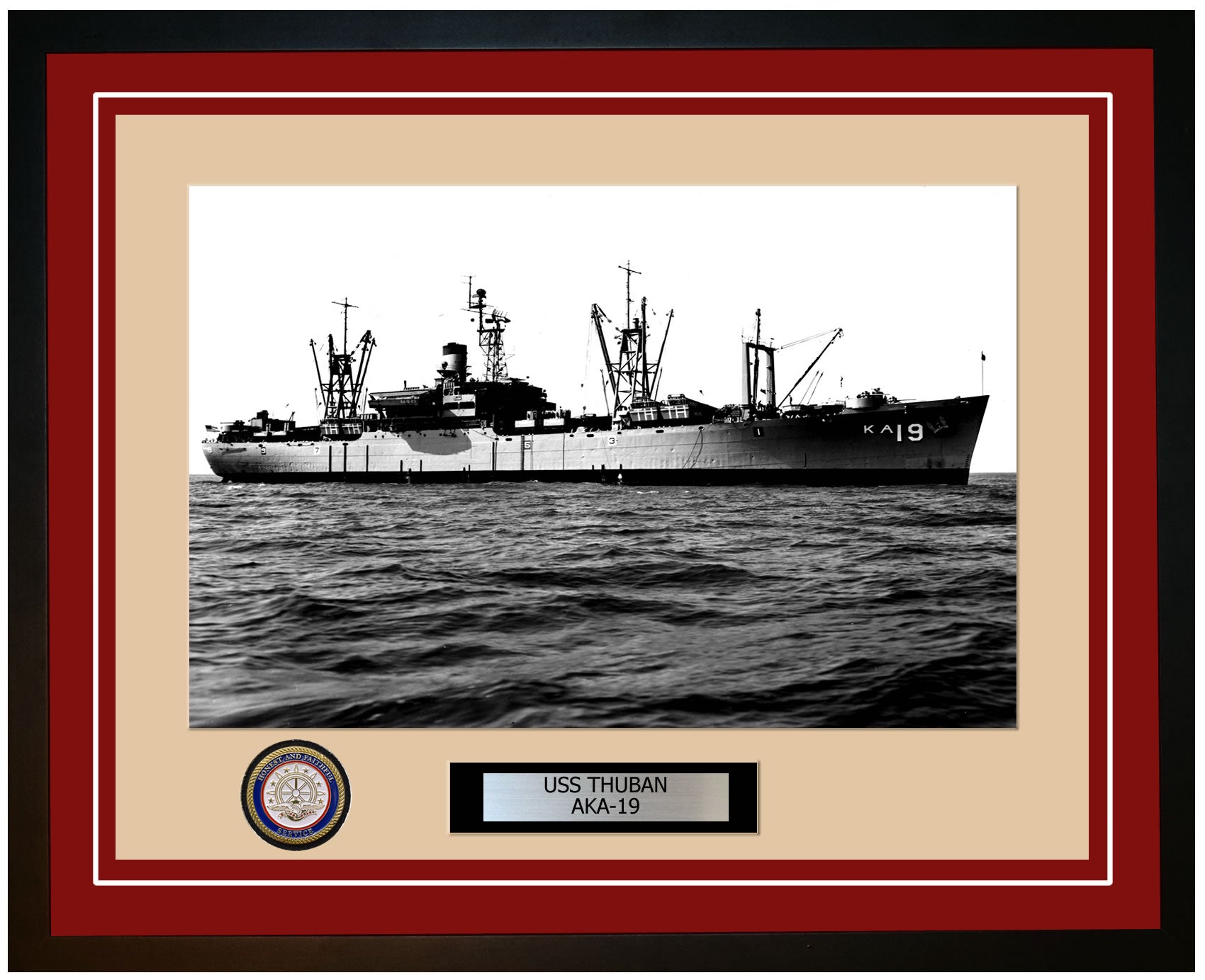 USS Thuban AKA-19 Framed Navy Ship Photo Burgundy – Navy Emporium