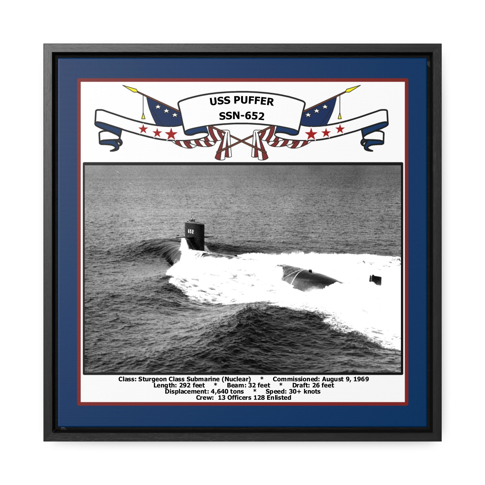 USS Puffer SSN-652 Navy Floating Frame Photo – Navy Emporium