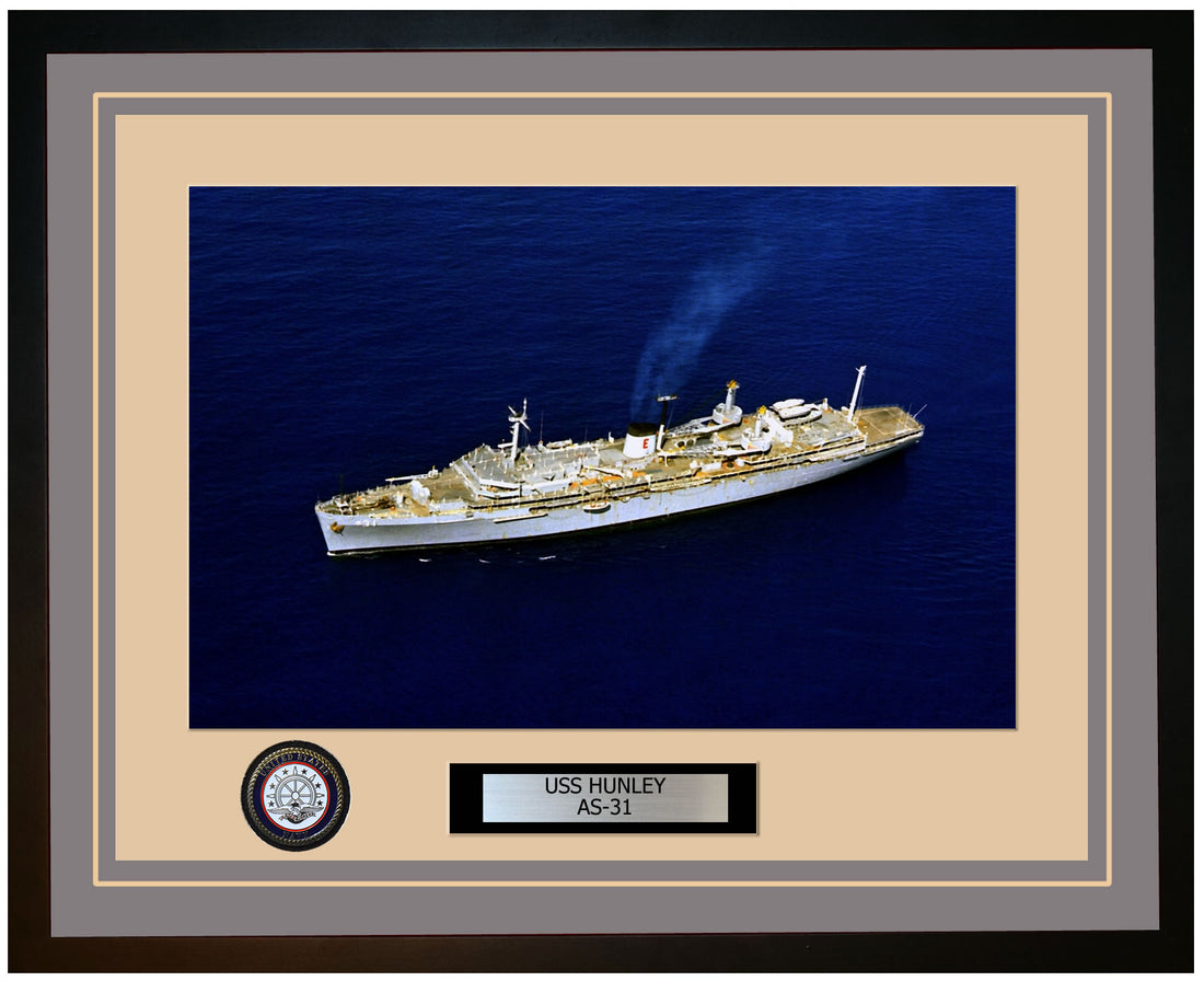 USS HUNLEY AS-31 Framed Navy Ship Photo Burgundy – Navy Emporium