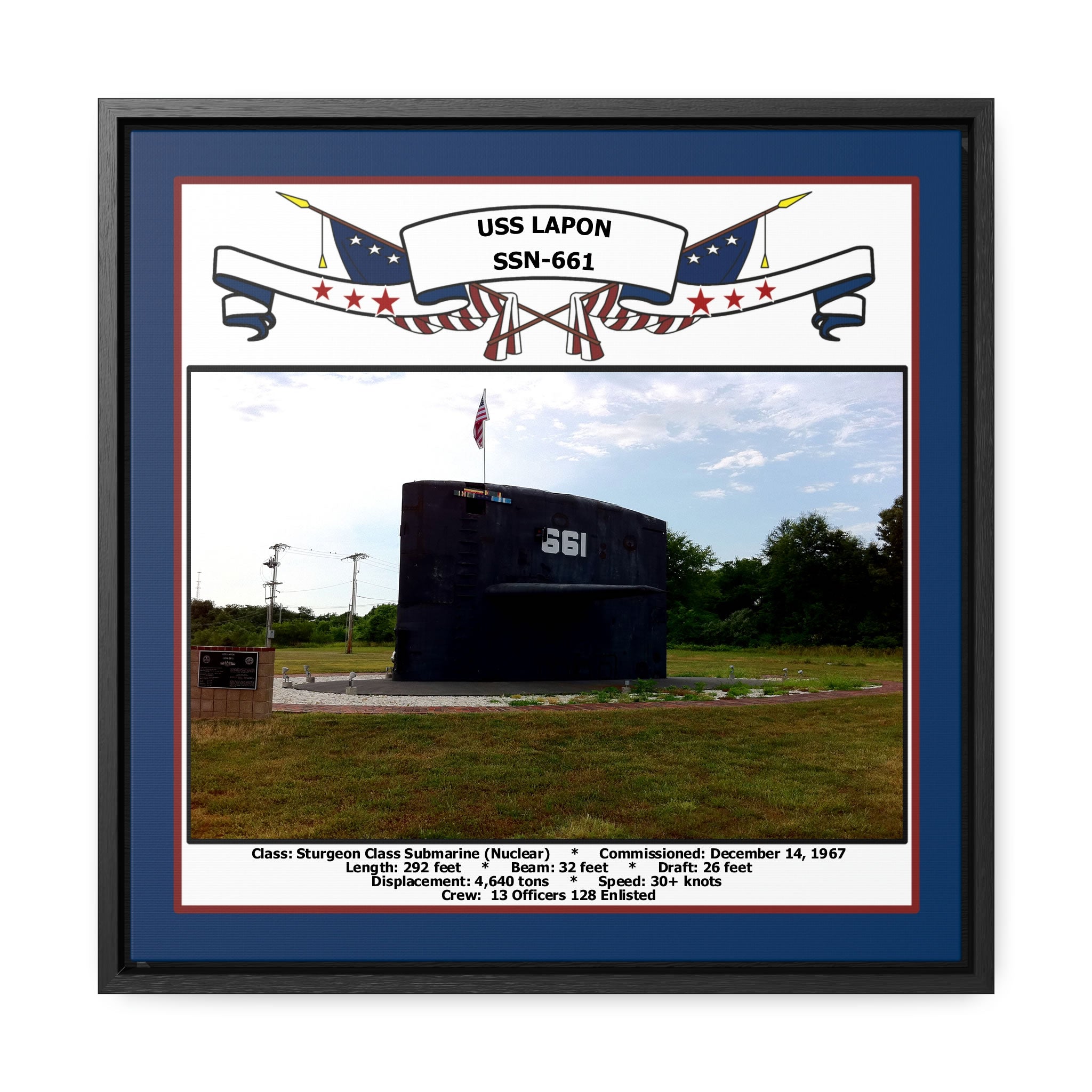 USS Lapon SSN-661 Navy Floating Frame Photo – Navy Emporium