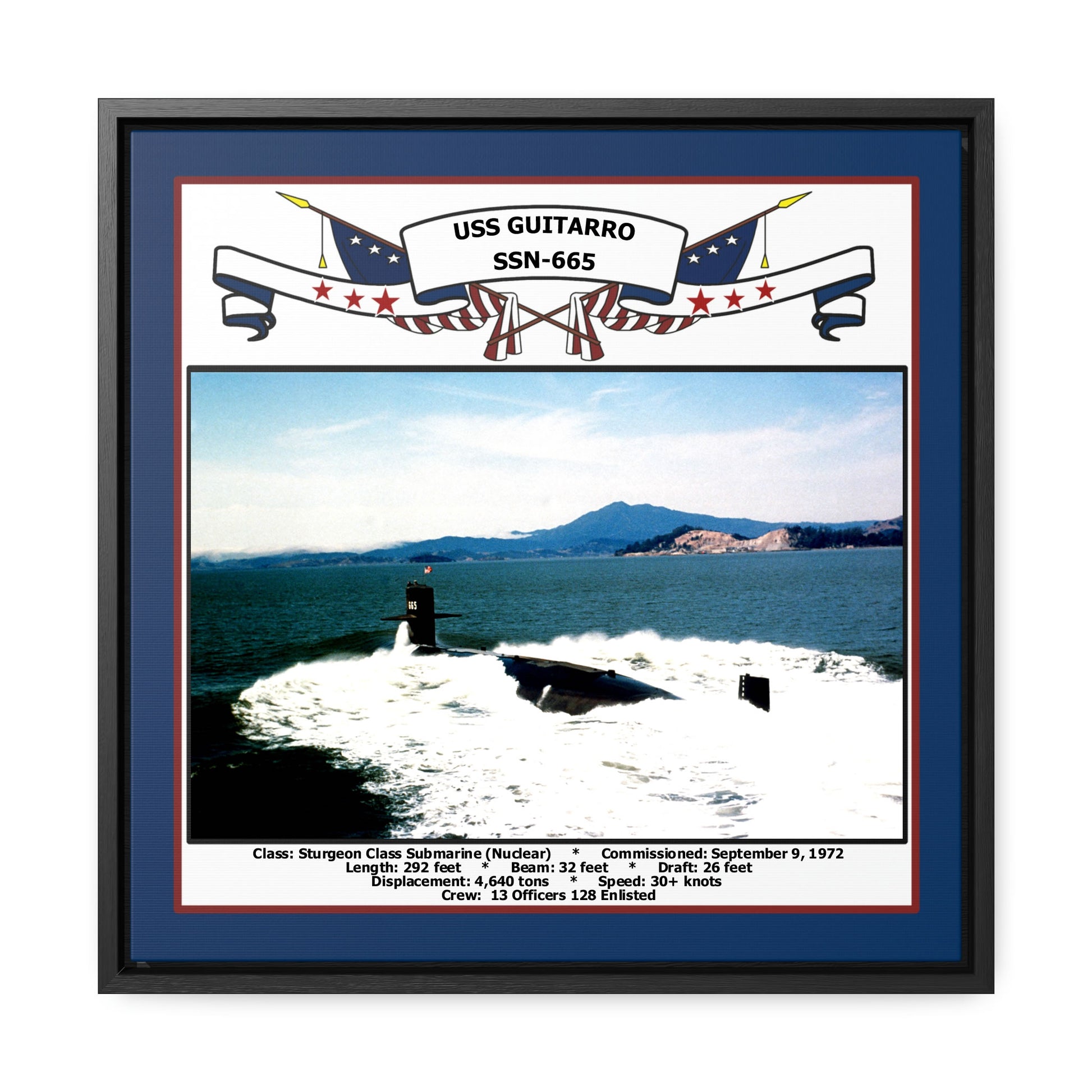 USS Guitarro SSN-665 Navy Floating Frame Photo – Navy Emporium