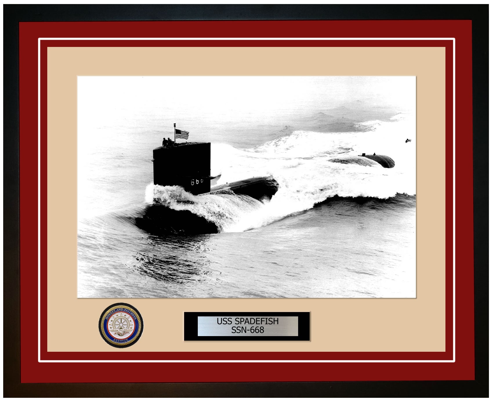 USS Spadefish SSN-668 Framed Navy Ship Photo Burgundy – Navy Emporium