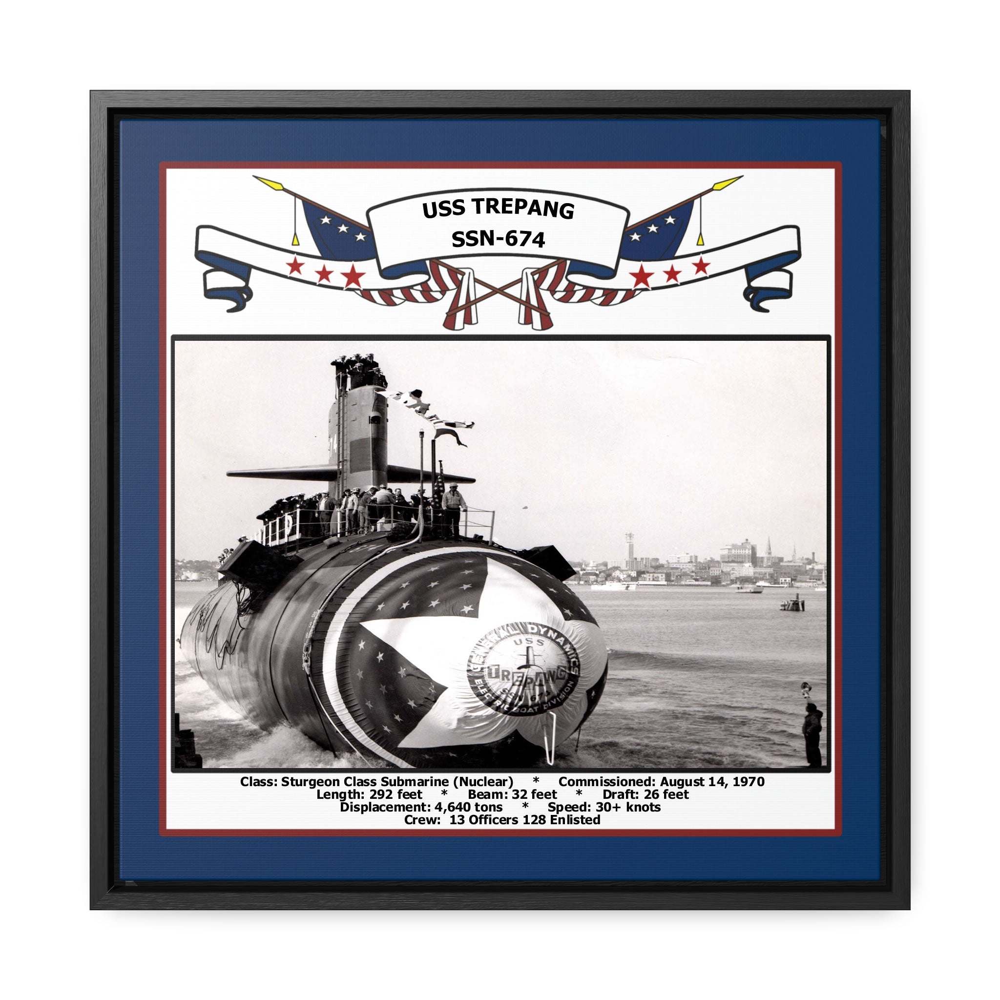 USS Trepang SSN-674 Navy Floating Frame Photo – Navy Emporium