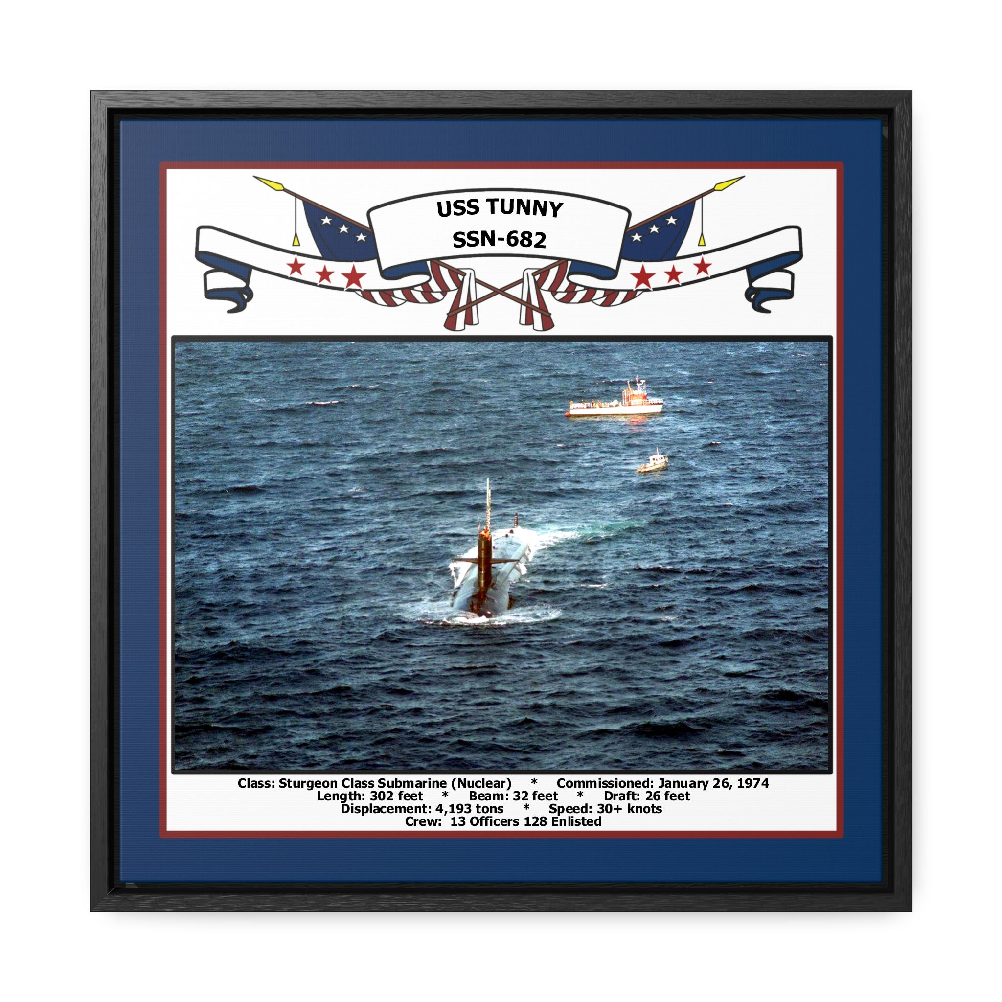 USS Tunny SSN-682 Navy Floating Frame Photo – Navy Emporium