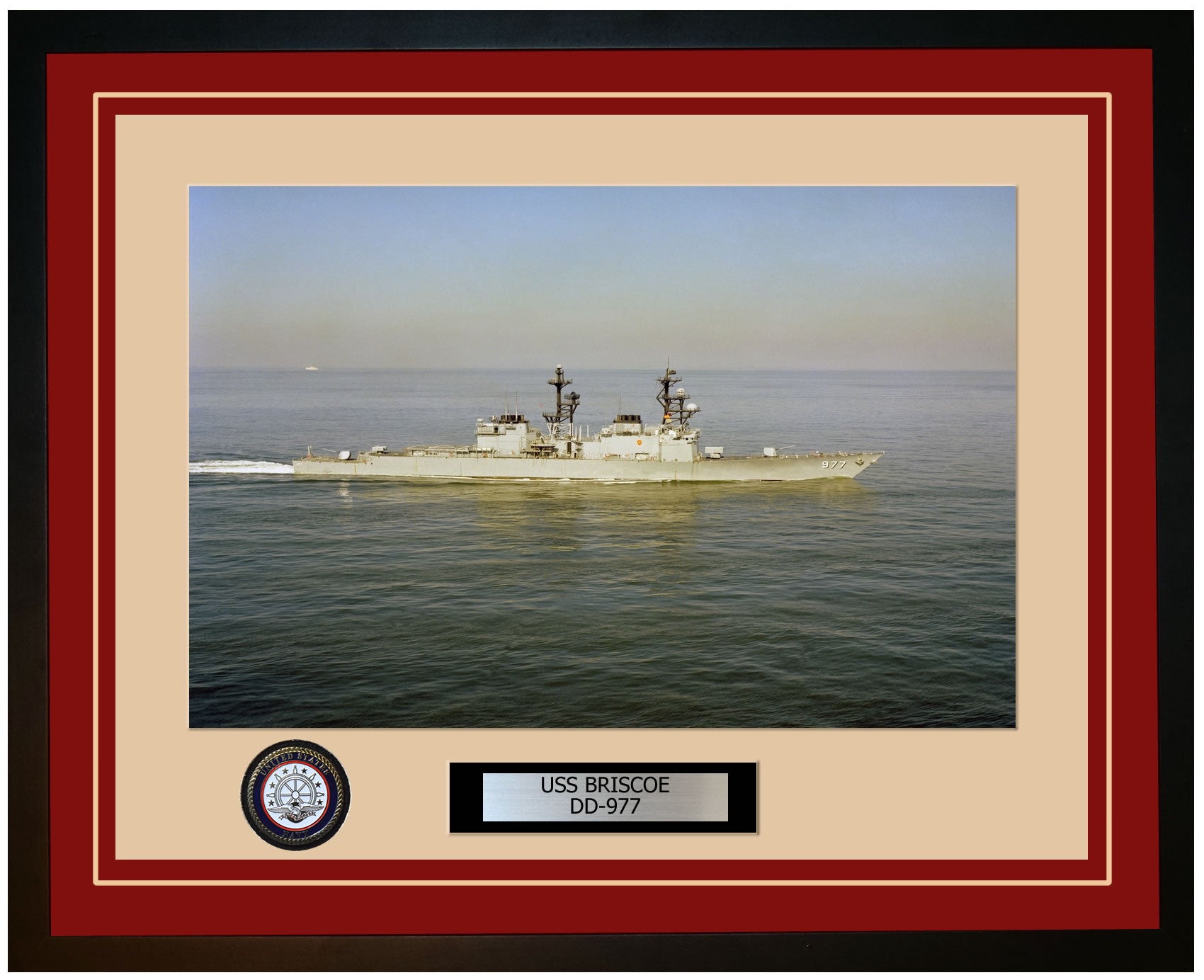 USS BRISCOE DD-977 Framed Navy Ship Photo Burgundy – Navy Emporium