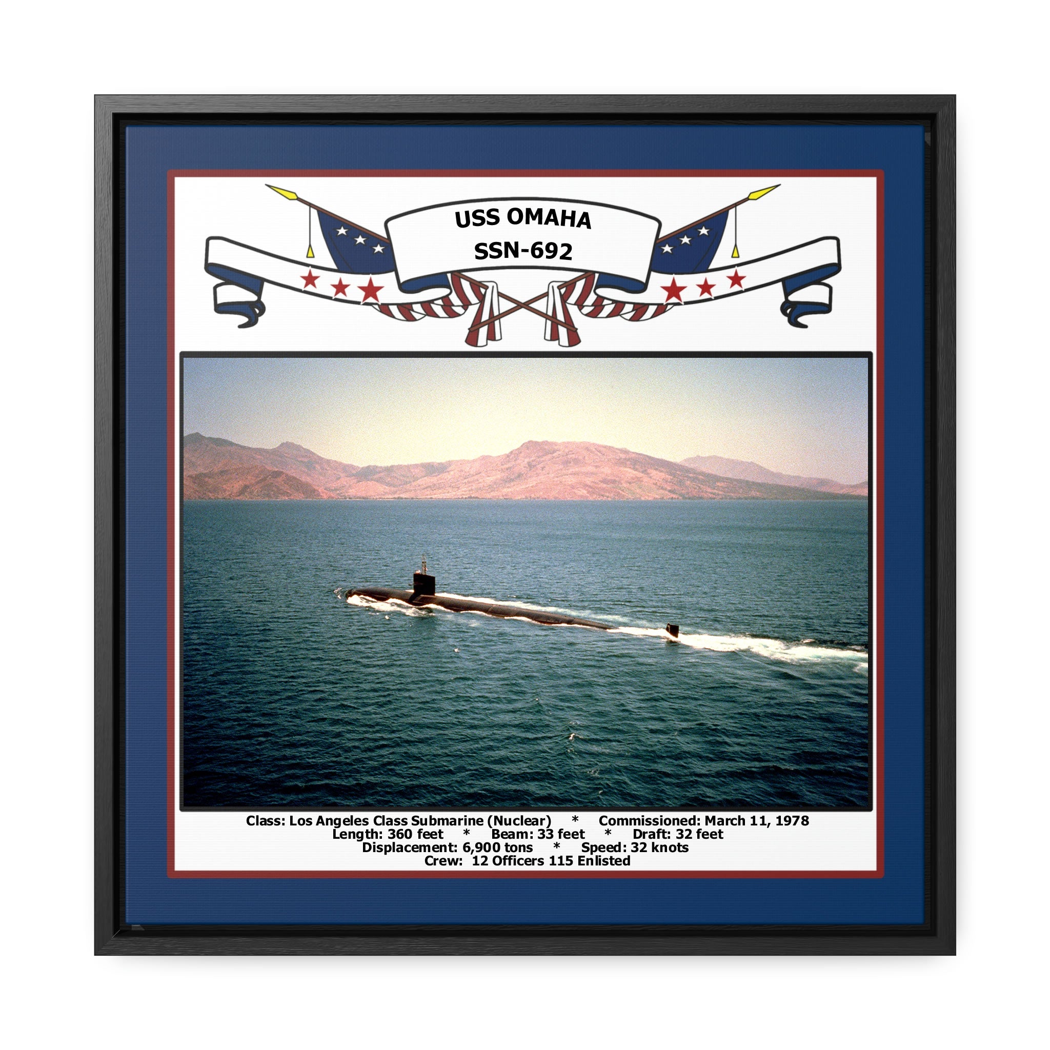 USS Omaha SSN-692 Navy Floating Frame Photo – Navy Emporium