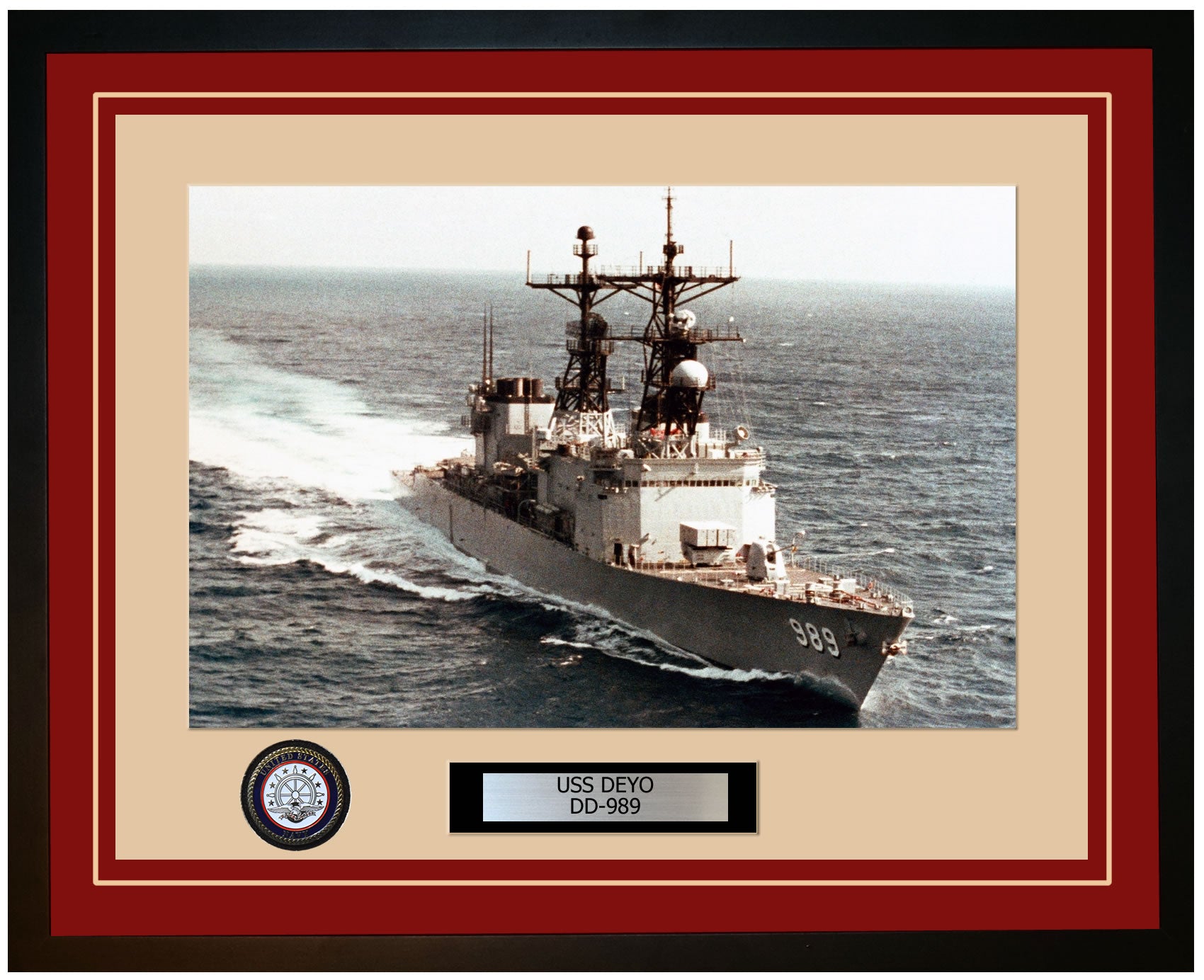 USS DEYO DD-989 Framed Navy Ship Photo Burgundy – Navy Emporium