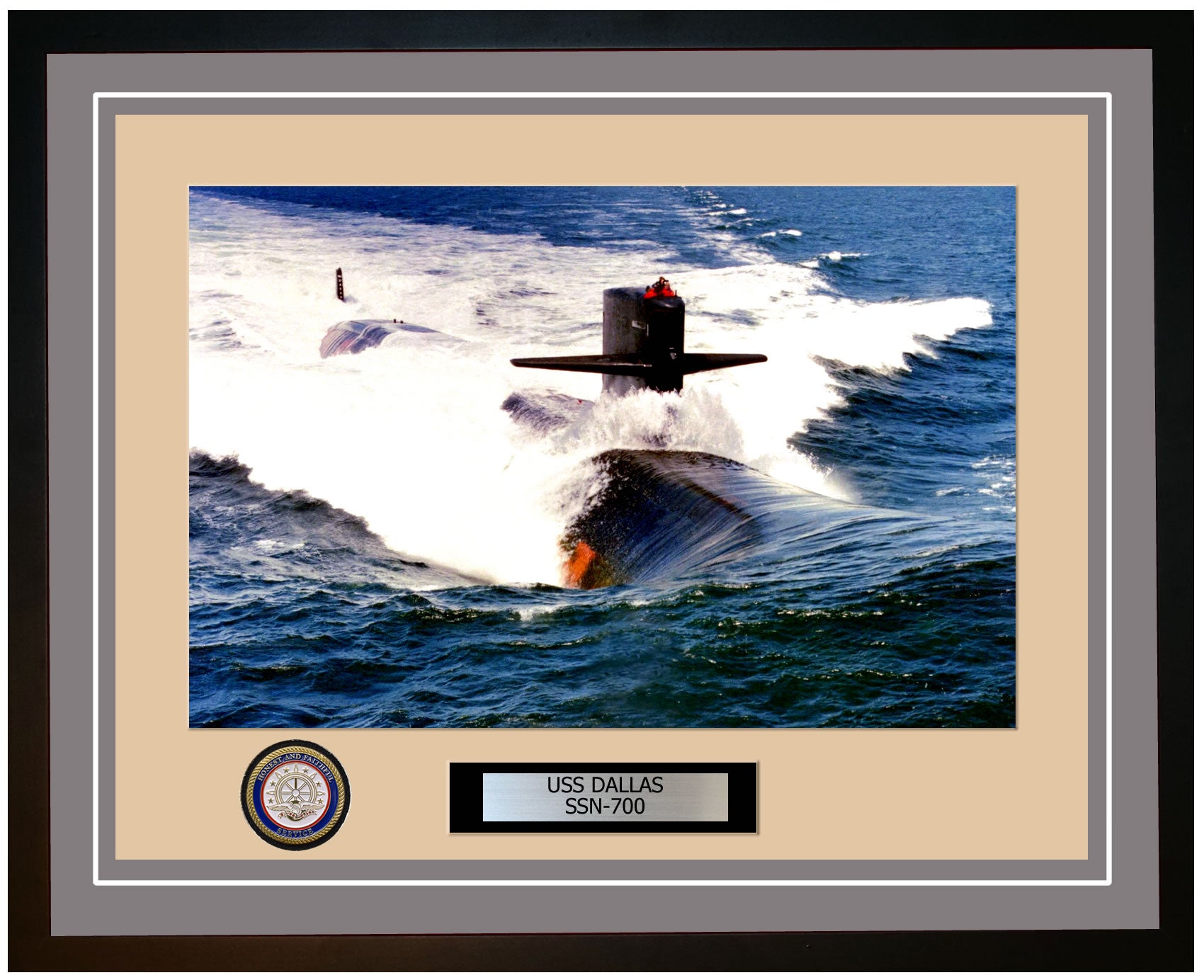 USS Dallas SSN-700 Framed Navy Ship Photo Burgundy – Navy Emporium