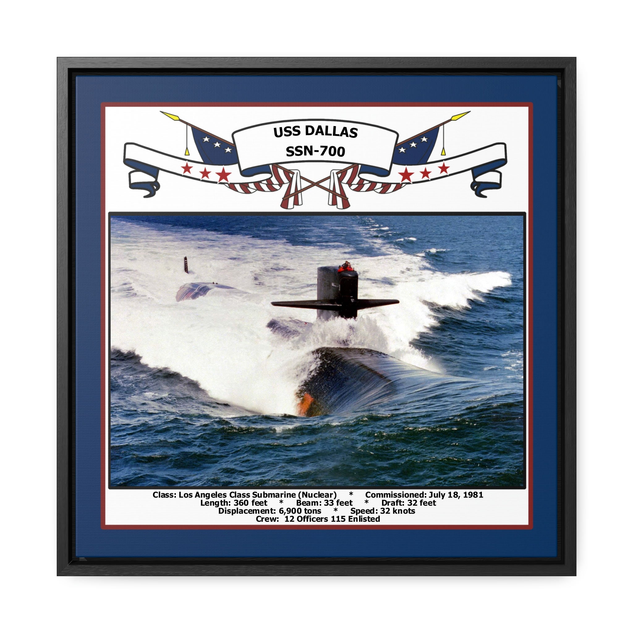 USS Dallas SSN-700 Navy Floating Frame Photo – Navy Emporium