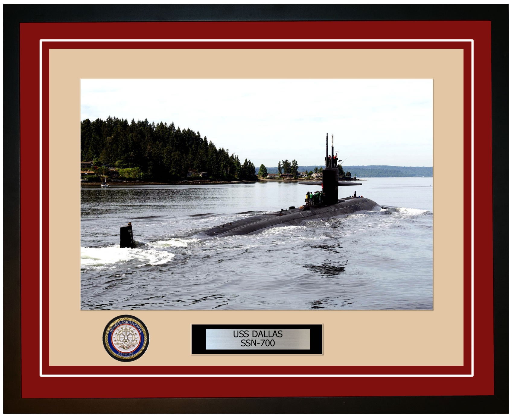 USS Dallas SSN-700 Framed Navy Ship Photo Burgundy – Navy Emporium