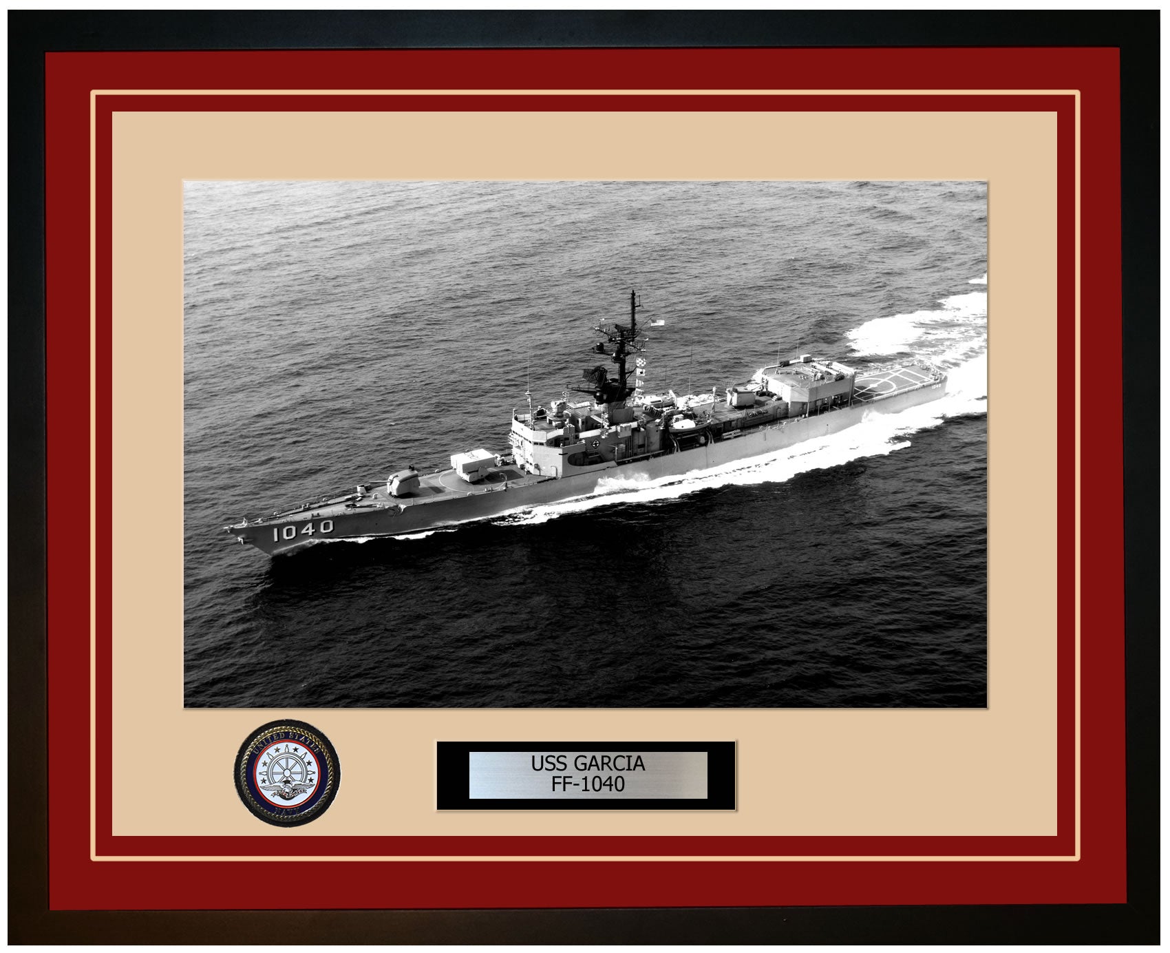 USS GARCIA FF-1040 Framed Navy Ship Photo Burgundy – Navy Emporium