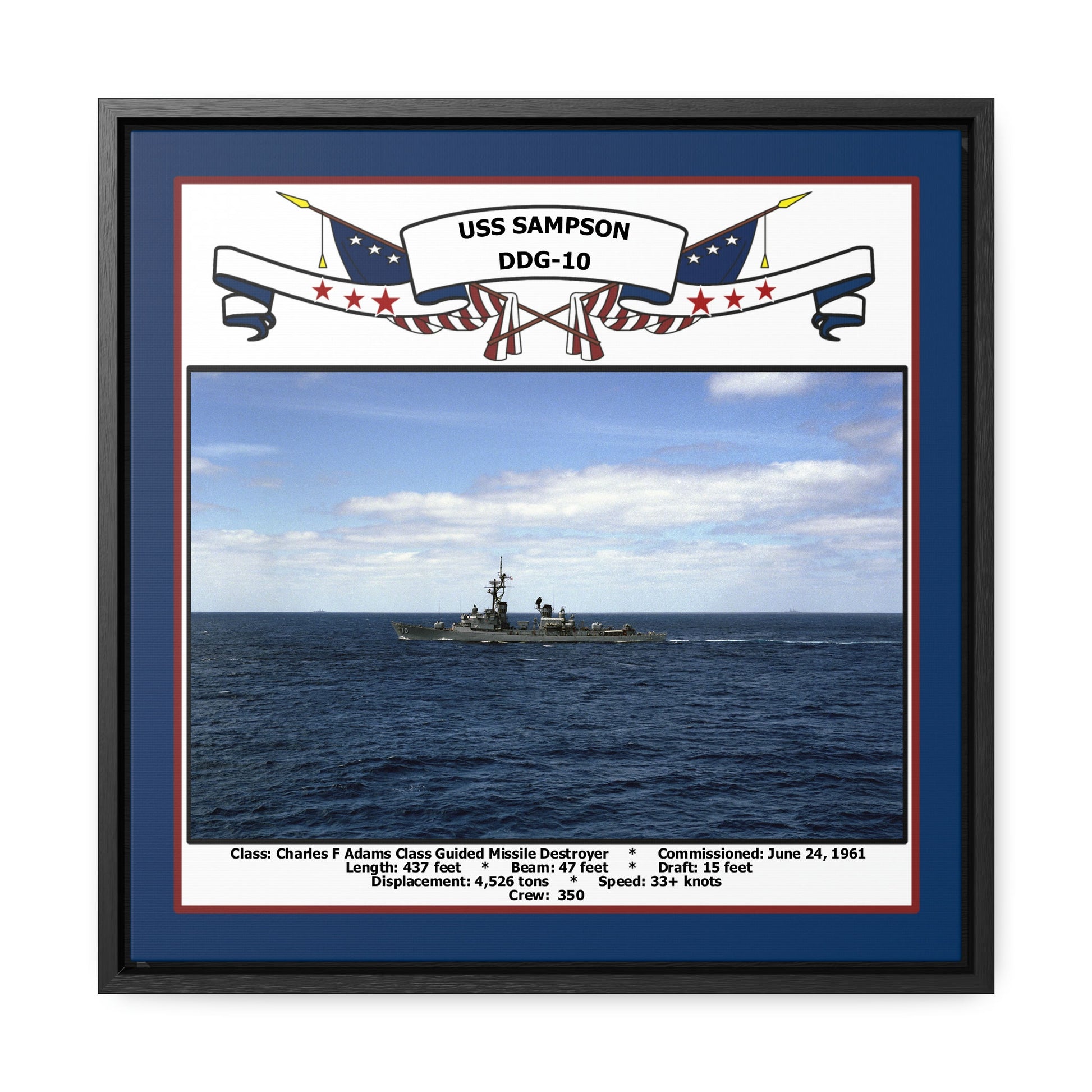 USS Sampson DDG-10 Navy Floating Frame Photo – Navy Emporium