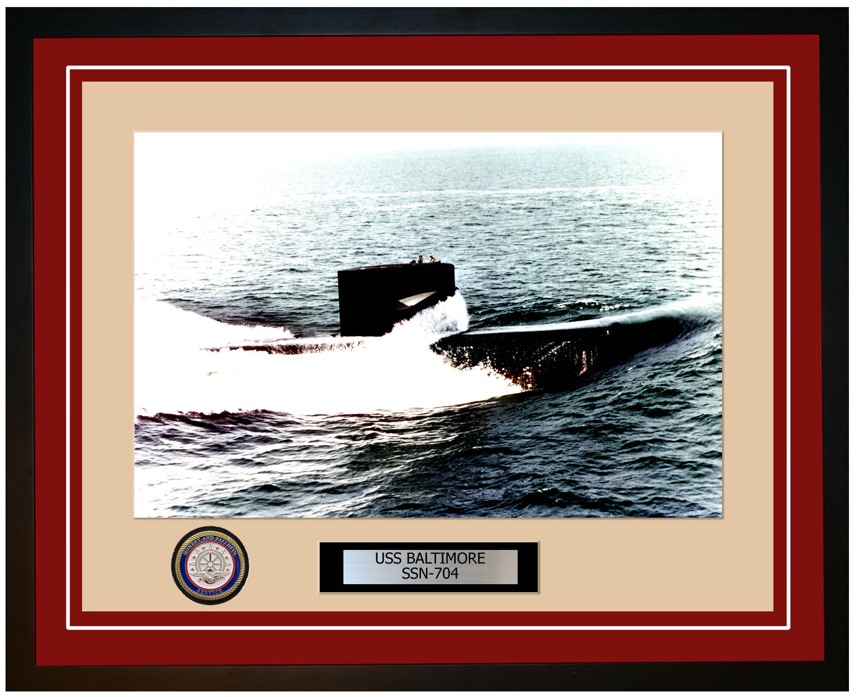 USS Baltimore SSN-704 Framed Navy Ship Photo Burgundy – Navy Emporium