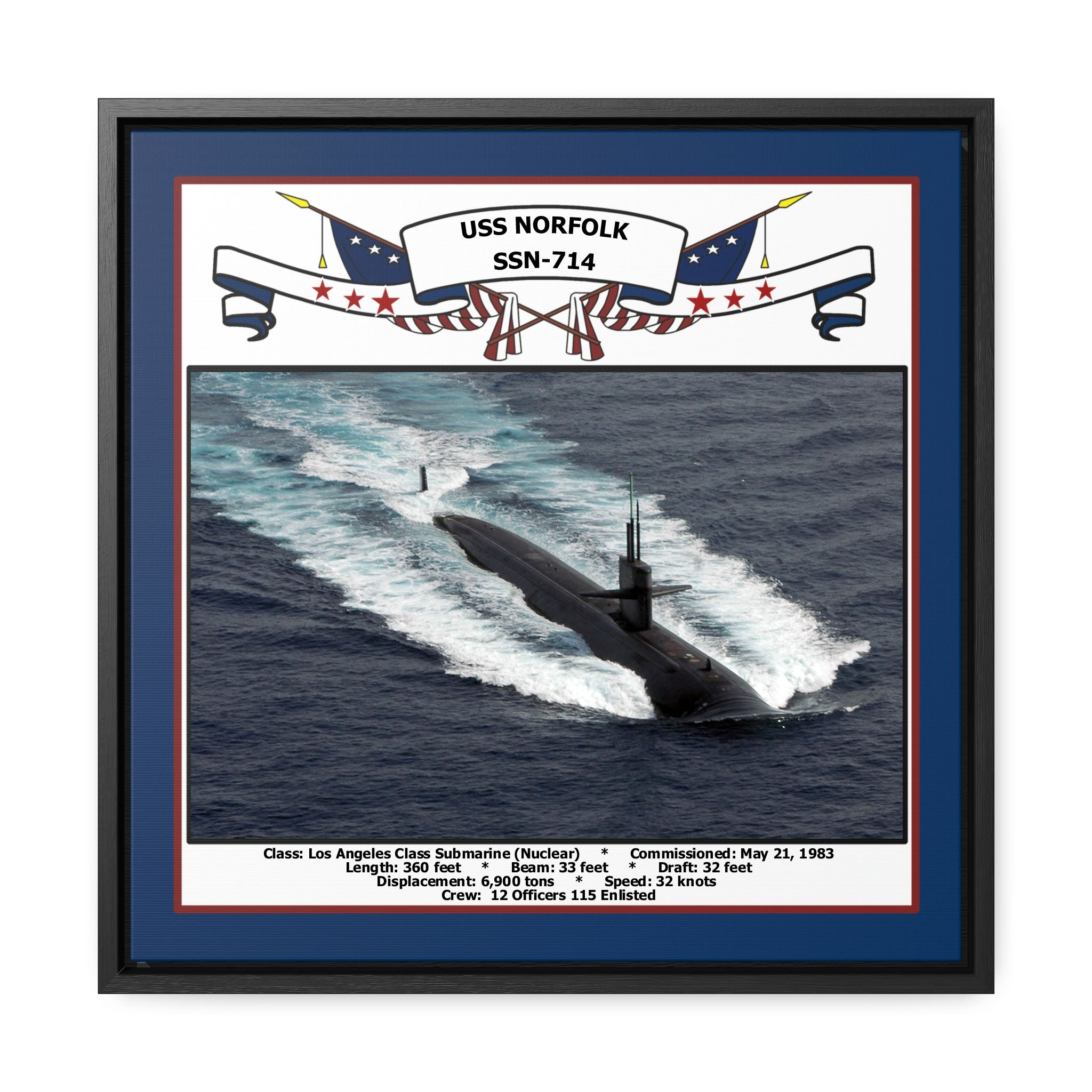 USS Norfolk SSN-714 Navy Floating Frame Photo – Navy Emporium