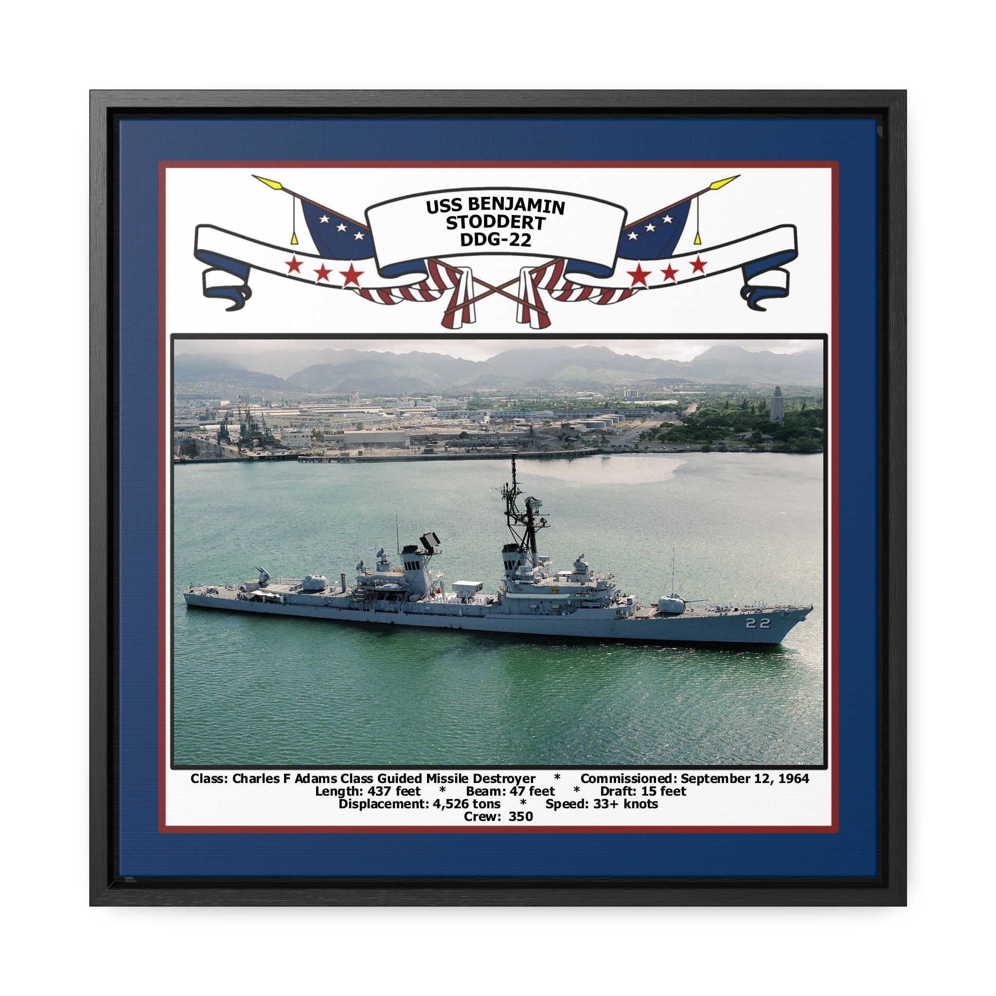 USS Benjamin Stoddert DDG-22 Navy Floating Frame Photo – Navy Emporium