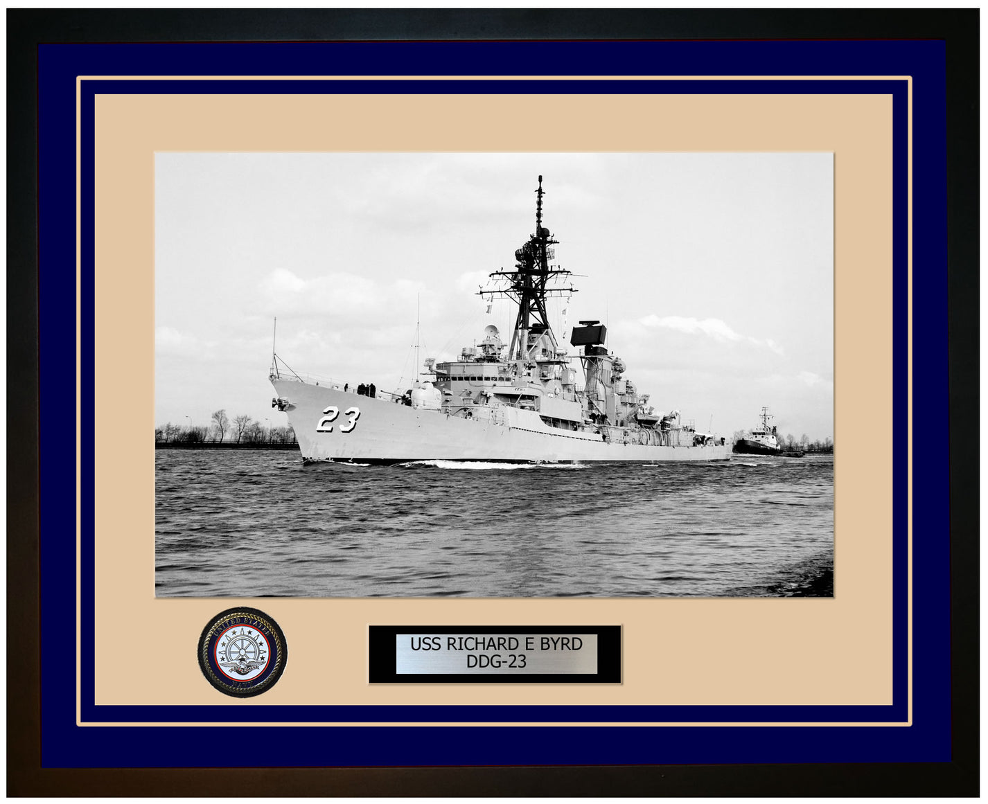 USS RICHARD E BYRD DDG-23 Framed Navy Ship Photo Burgundy – Navy Emporium