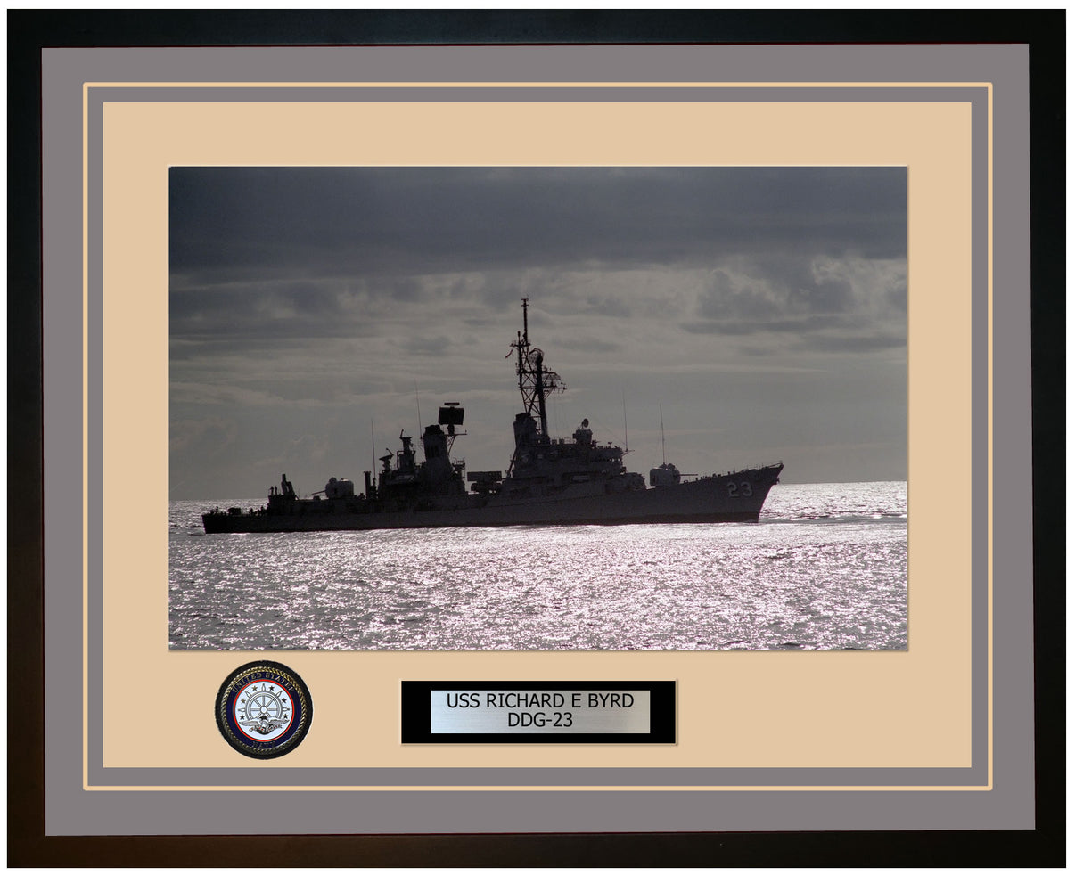 USS RICHARD E BYRD DDG-23 Framed Navy Ship Photo Burgundy – Navy Emporium