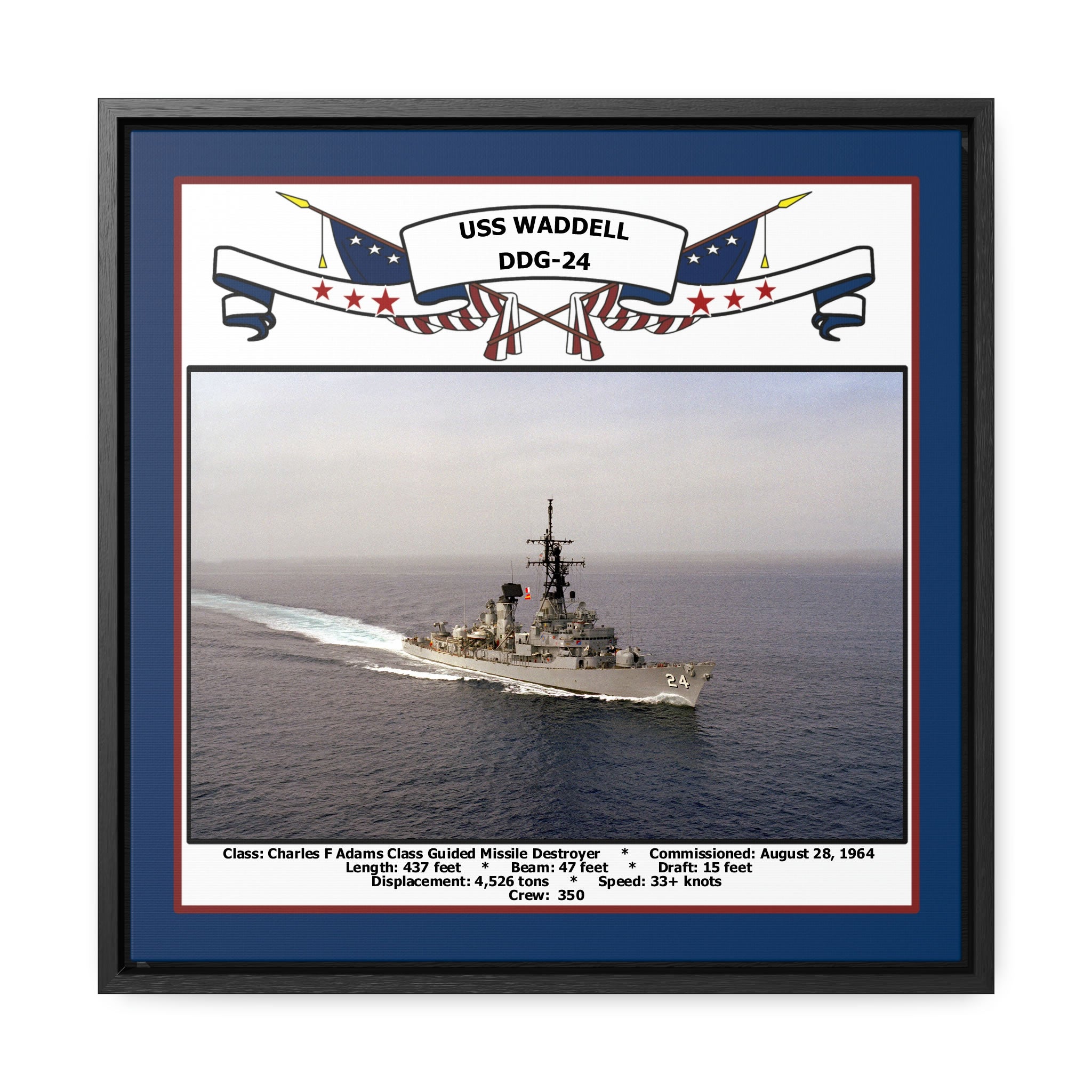 USS Waddell DDG-24 Navy Floating Frame Photo – Navy Emporium