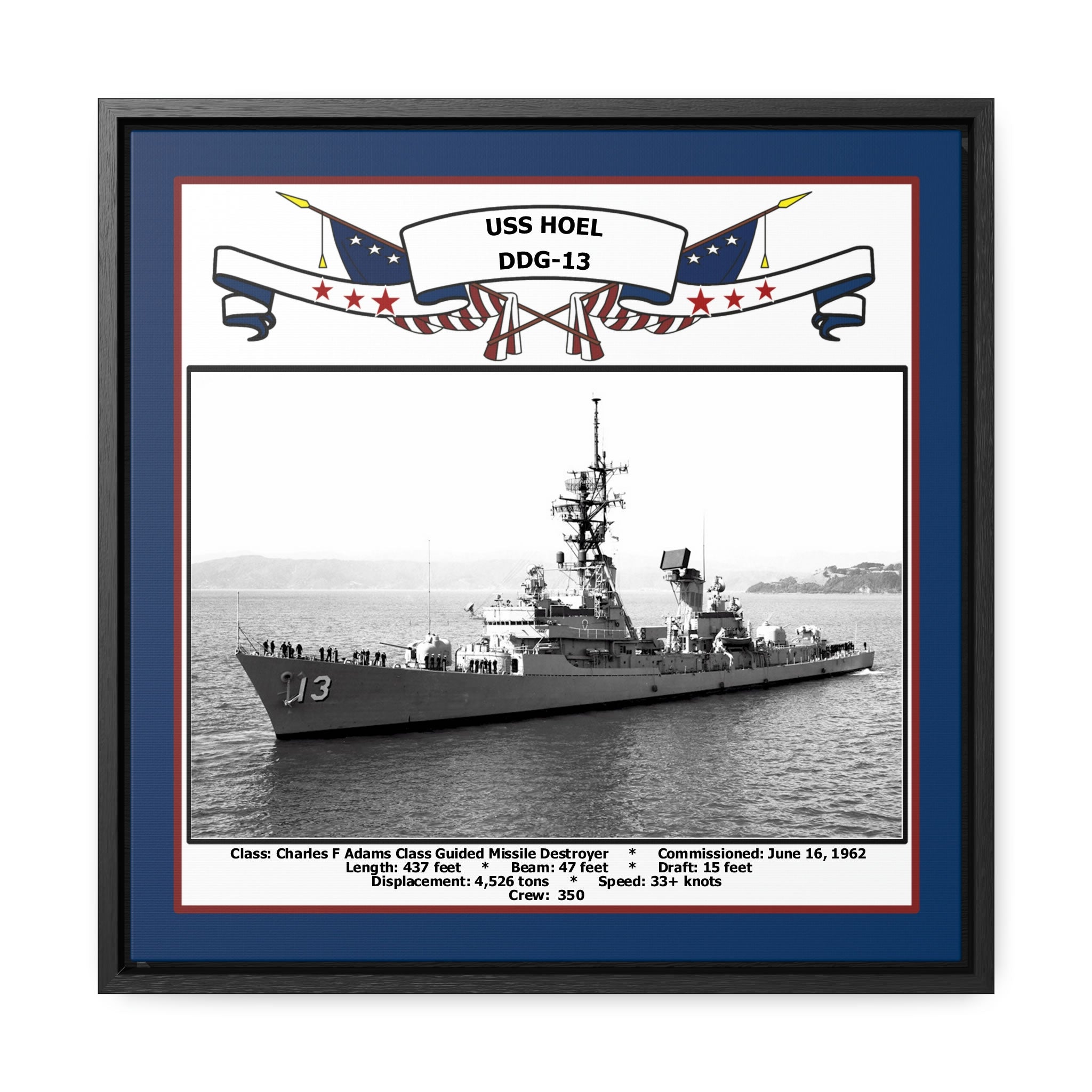 USS Hoel DDG-13 Navy Floating Frame Photo – Navy Emporium