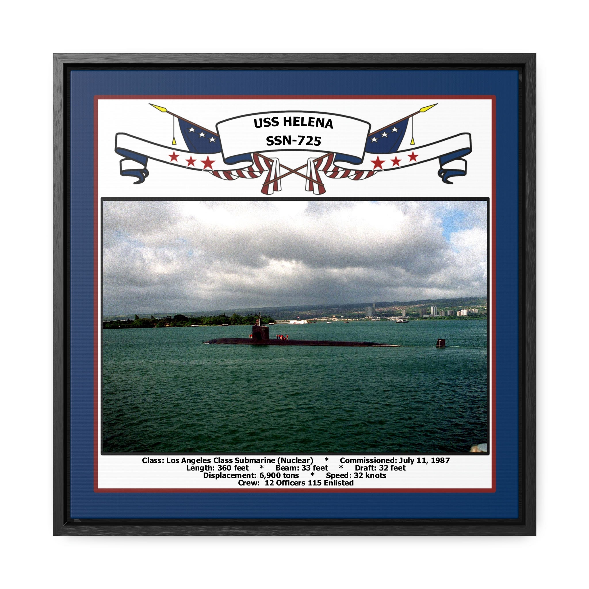 USS Helena SSN-725 Navy Floating Frame Photo – Navy Emporium