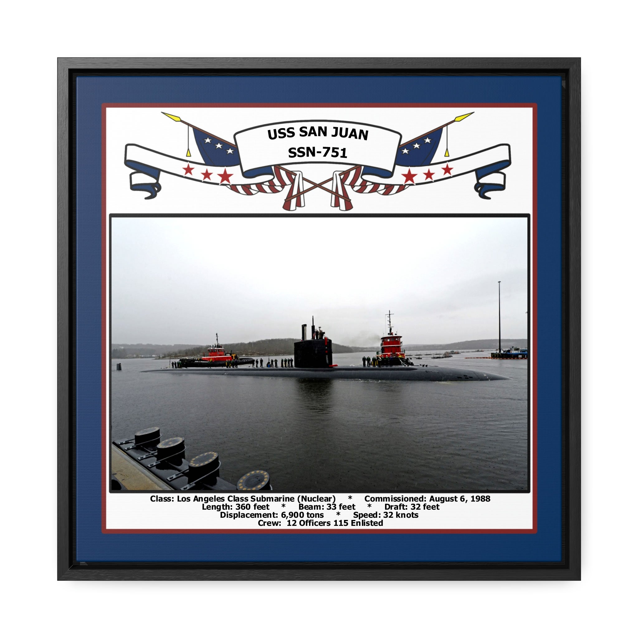 USS San Juan SSN-751 Navy Floating Frame Photo – Navy Emporium