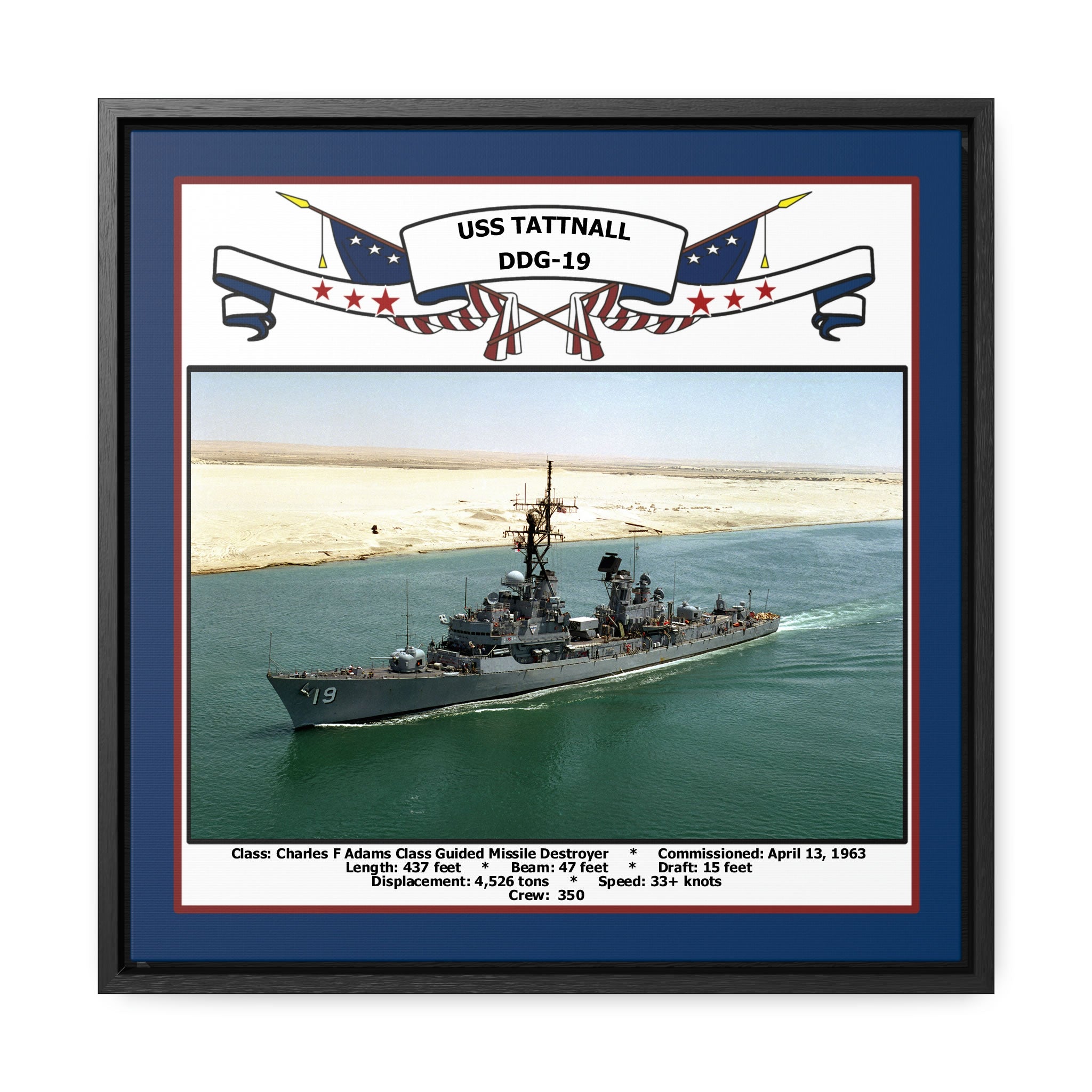 USS Tattnall DDG-19 Navy Floating Frame Photo – Navy Emporium