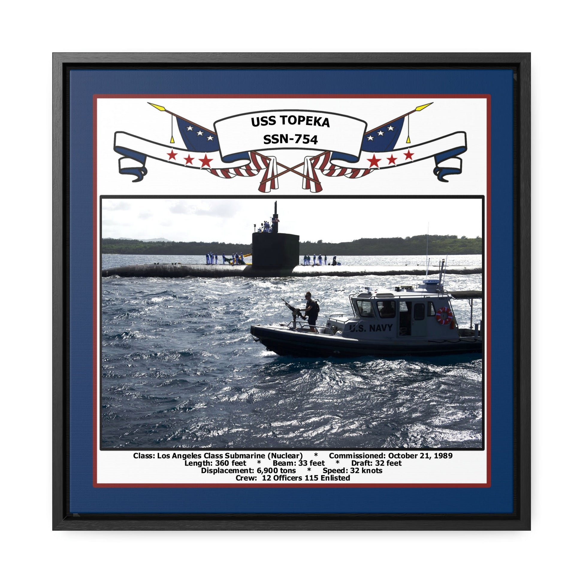 USS Topeka SSN-754 Navy Floating Frame Photo – Navy Emporium