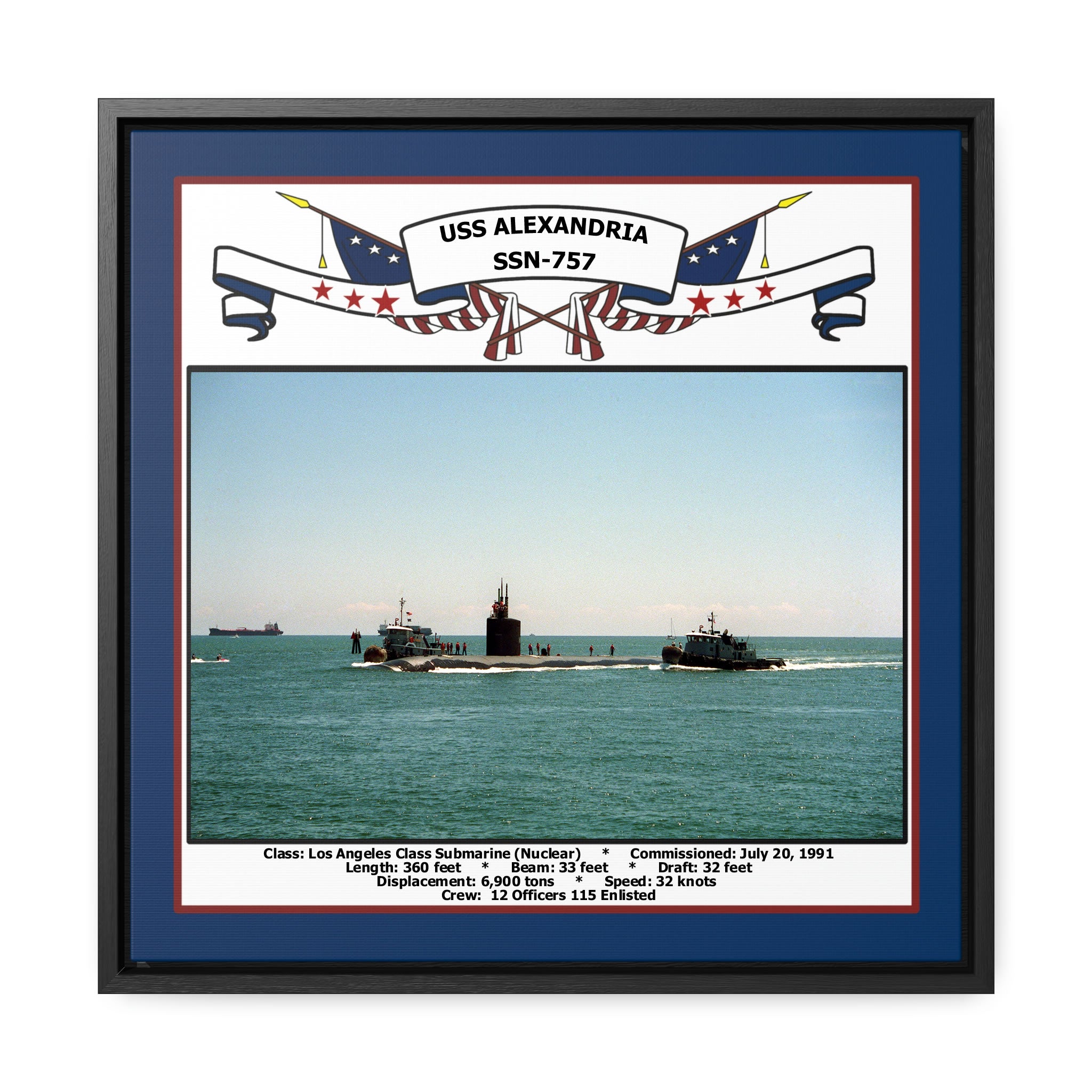 USS Alexandria SSN-757 Navy Floating Frame Photo – Navy Emporium