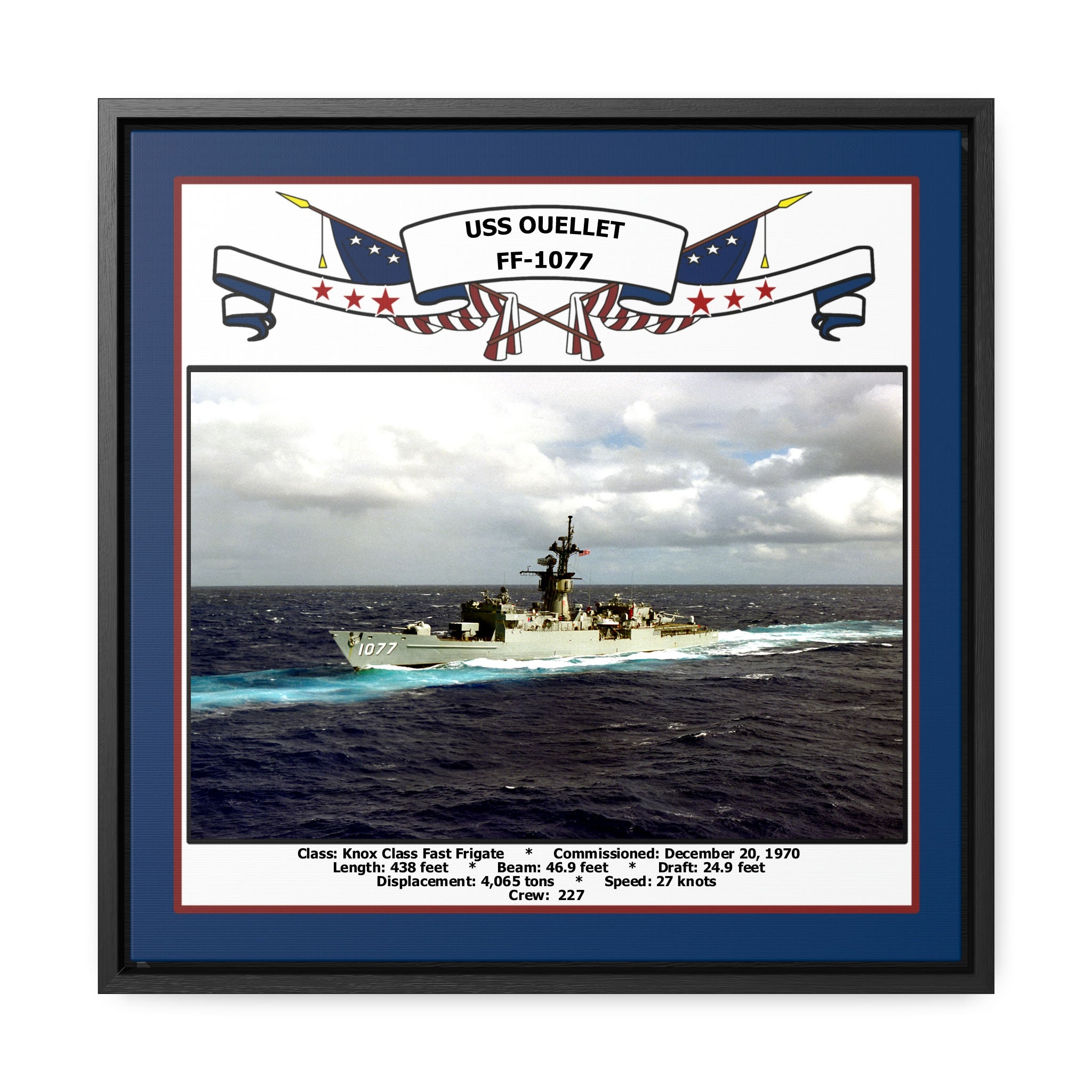 USS Ouellet FF-1077 Navy Floating Frame Photo – Navy Emporium
